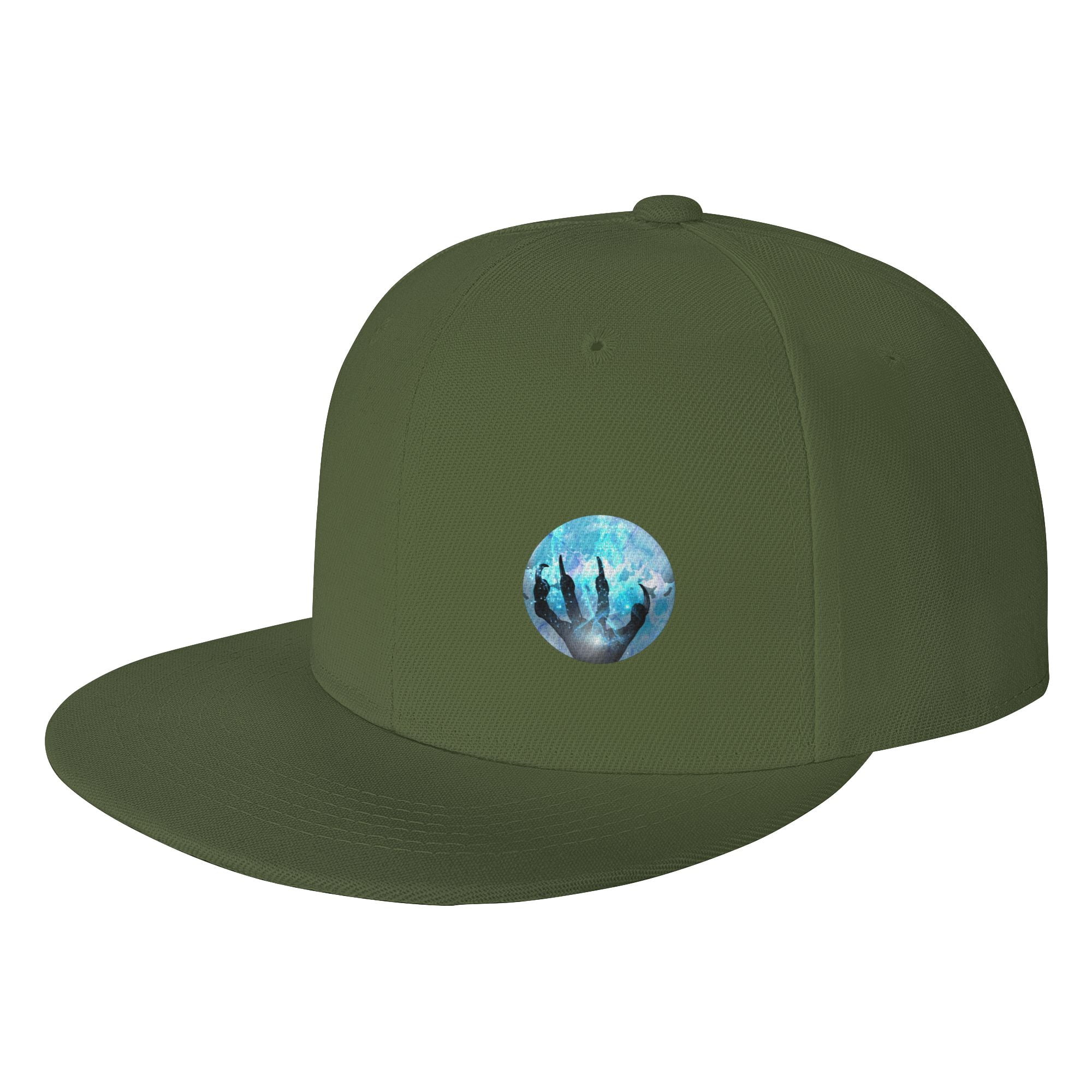 DouZhe Flat Brim Cap Snapback Hat, Werewolf Full Moon Prints Adjustable ...