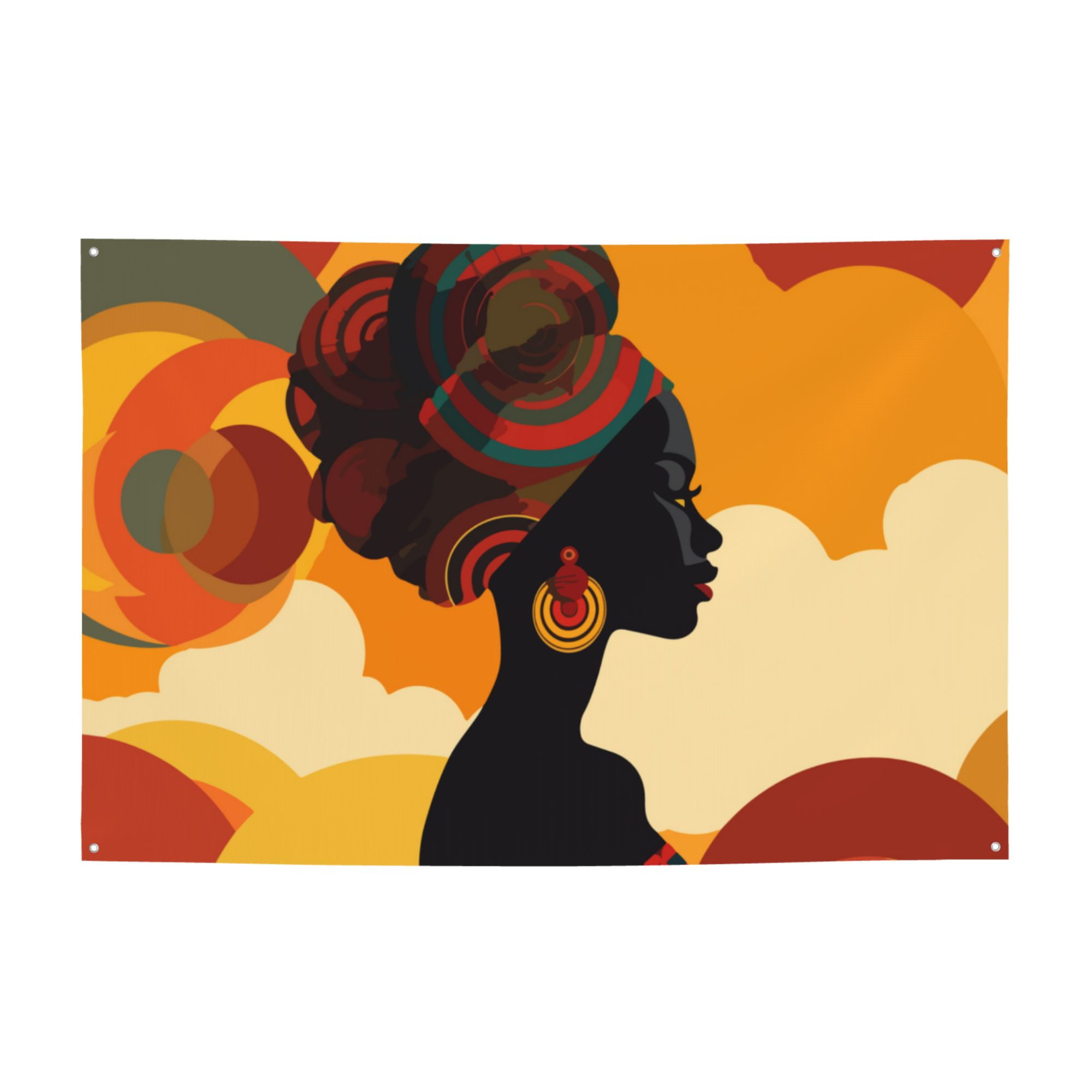DouZhe Graceful African Woman Sign Banner, Hanging Banners Backdrop ...