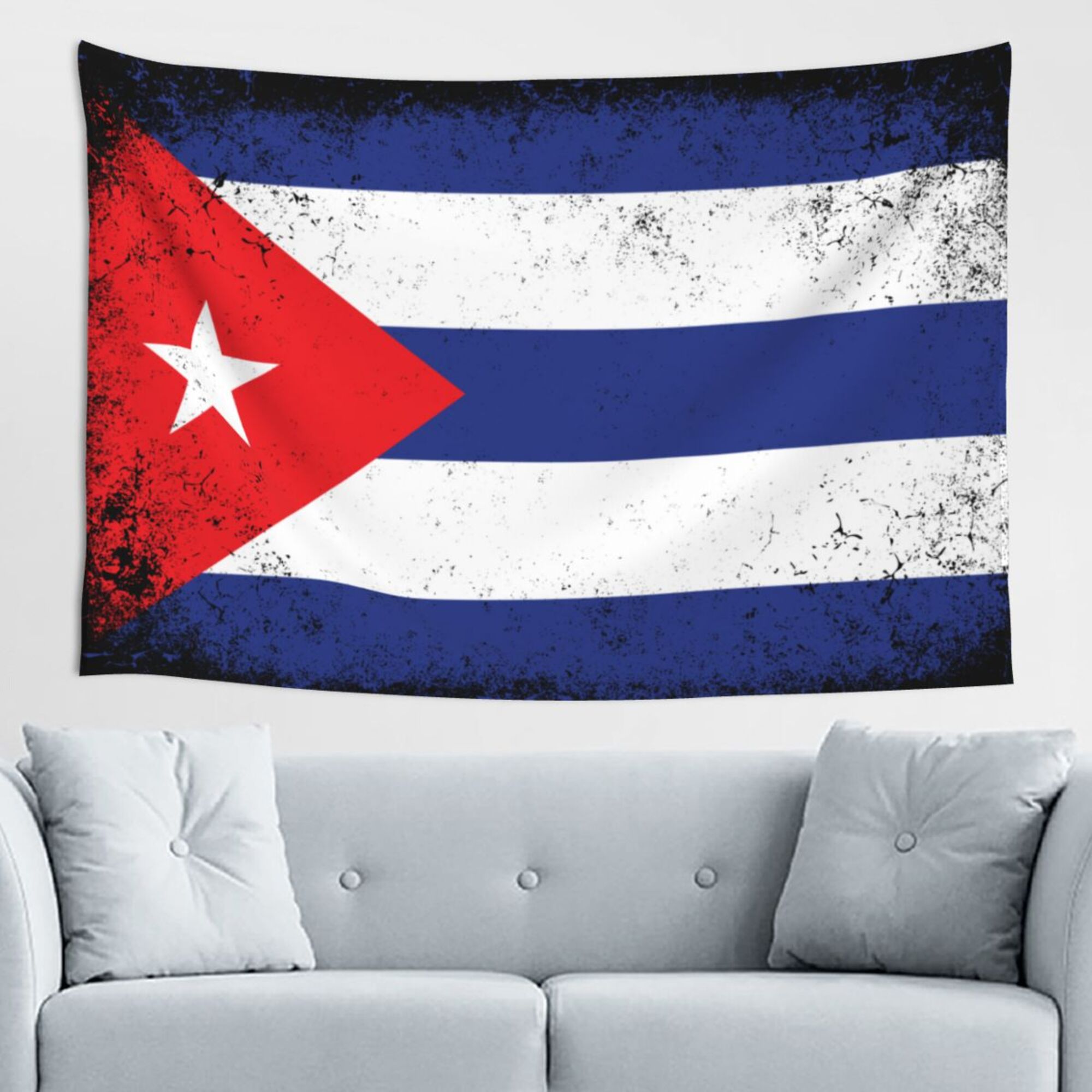 DouZhe Grunge Vintage Cuba Flag Tapestry Wall Hanging Tapestries Dorm ...