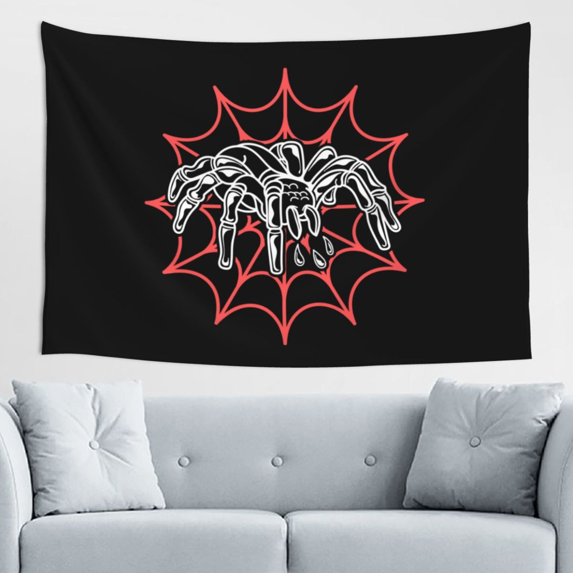 DouZhe Halloween Cobweb Horror Spider Tapestry Wall Hanging Tapestries ...