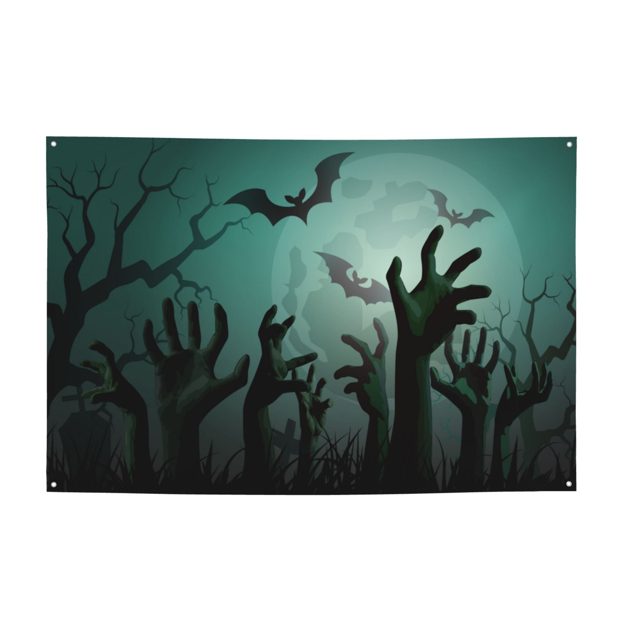 DouZhe Halloween Zombie Party Sign Banner, Hanging Banners Backdrop ...