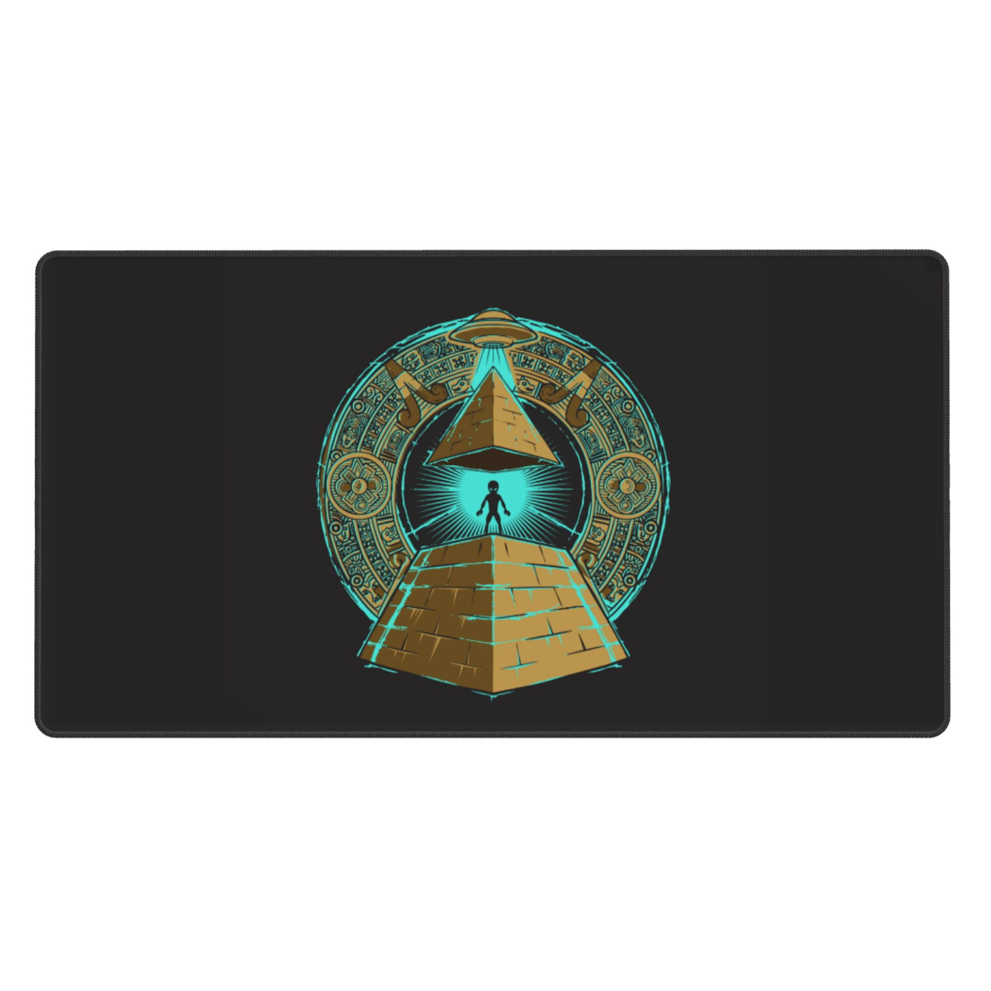 DouZhe Large Mouse Pad, Cartoon Pyramid Ufo Alien Non-Slip Waterproof ...