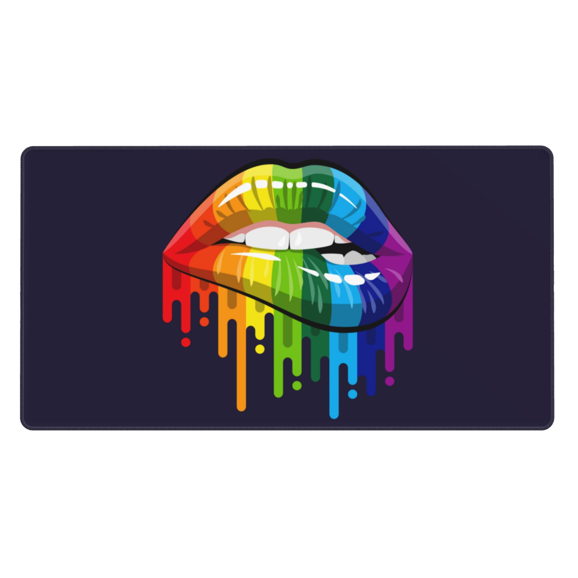 DouZhe Large Mouse Pad, Pride Rainbow Lips Non-Slip Waterproof Rubber ...