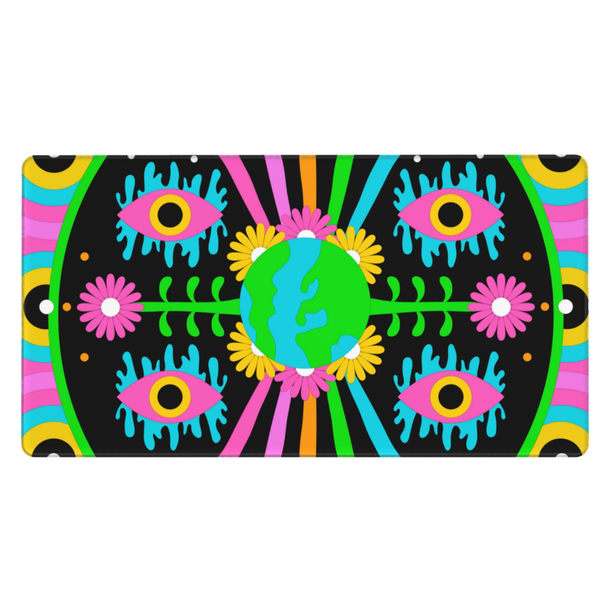 DouZhe Large Mouse Pad, Psychedelic Hippie Eyes Non-Slip Waterproof ...