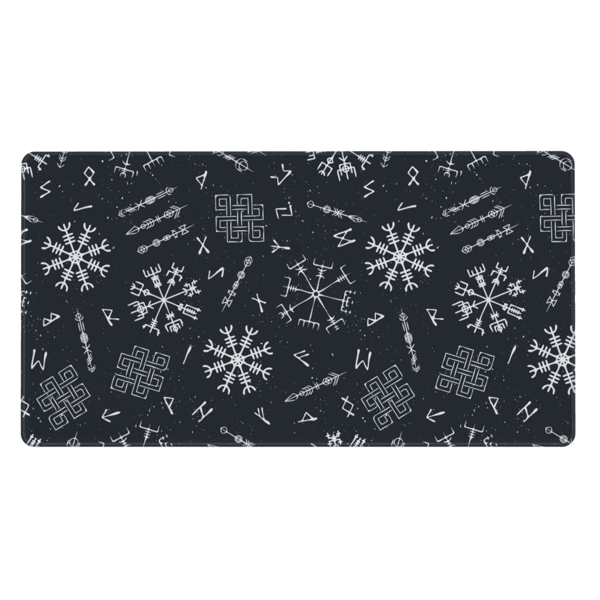 DouZhe Large Mouse Pad, Viking Runes Occult Symbols Non-Slip Waterproof ...