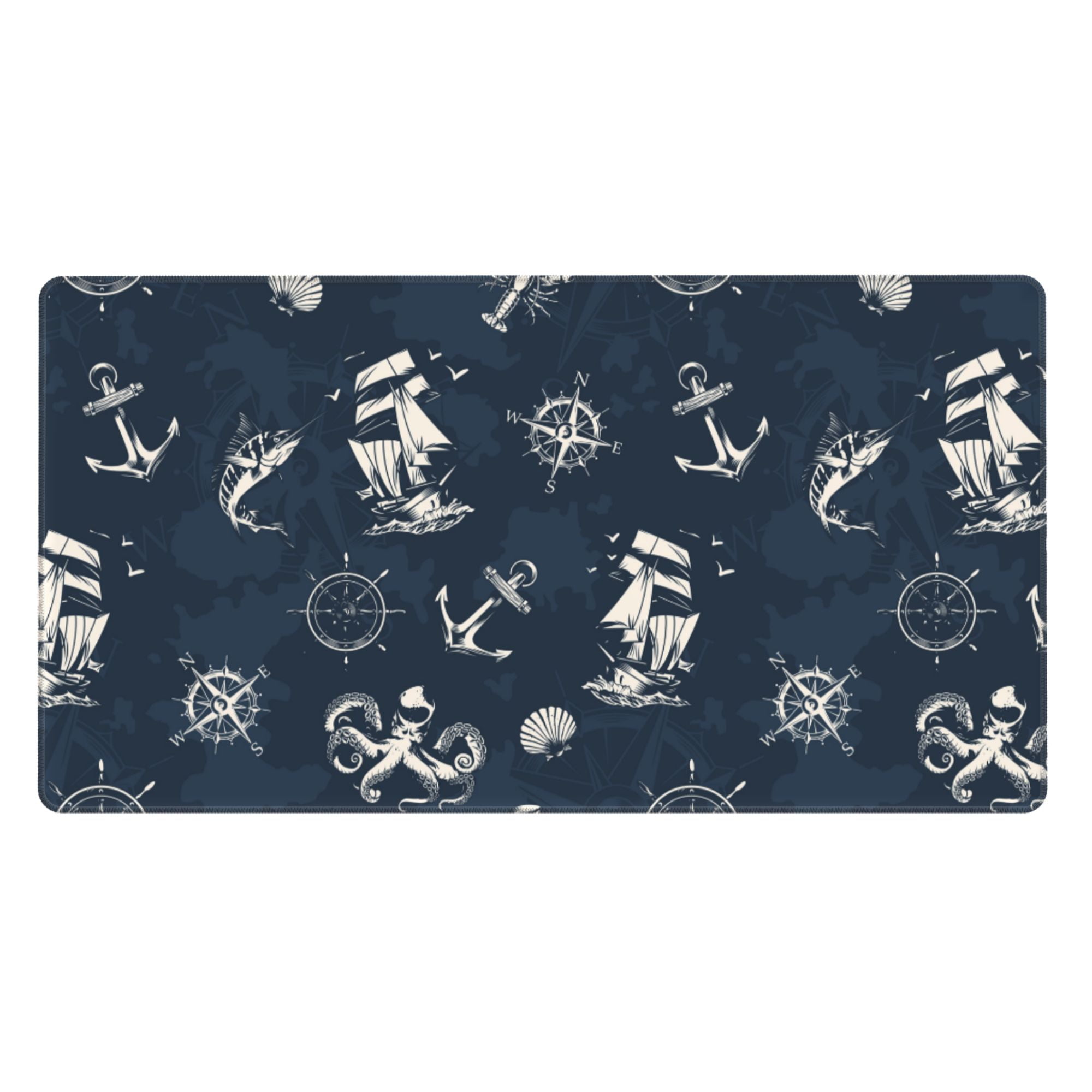 DouZhe Large Mouse Pad, Vintage Nautical Compass Anchor Non-Slip ...
