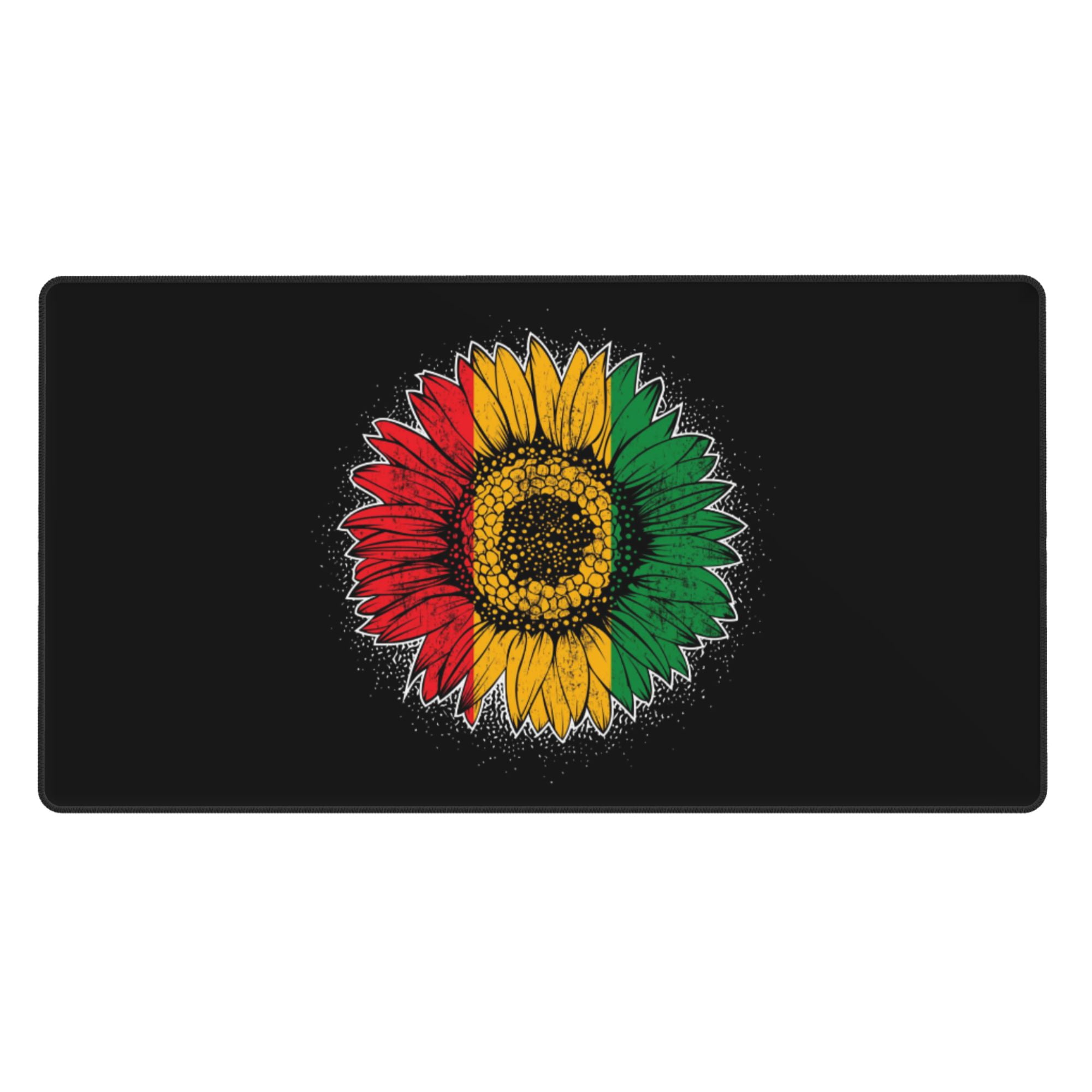 DouZhe Large Mouse Pad, Vintage Rainbow Sunflower Non-Slip Waterproof ...