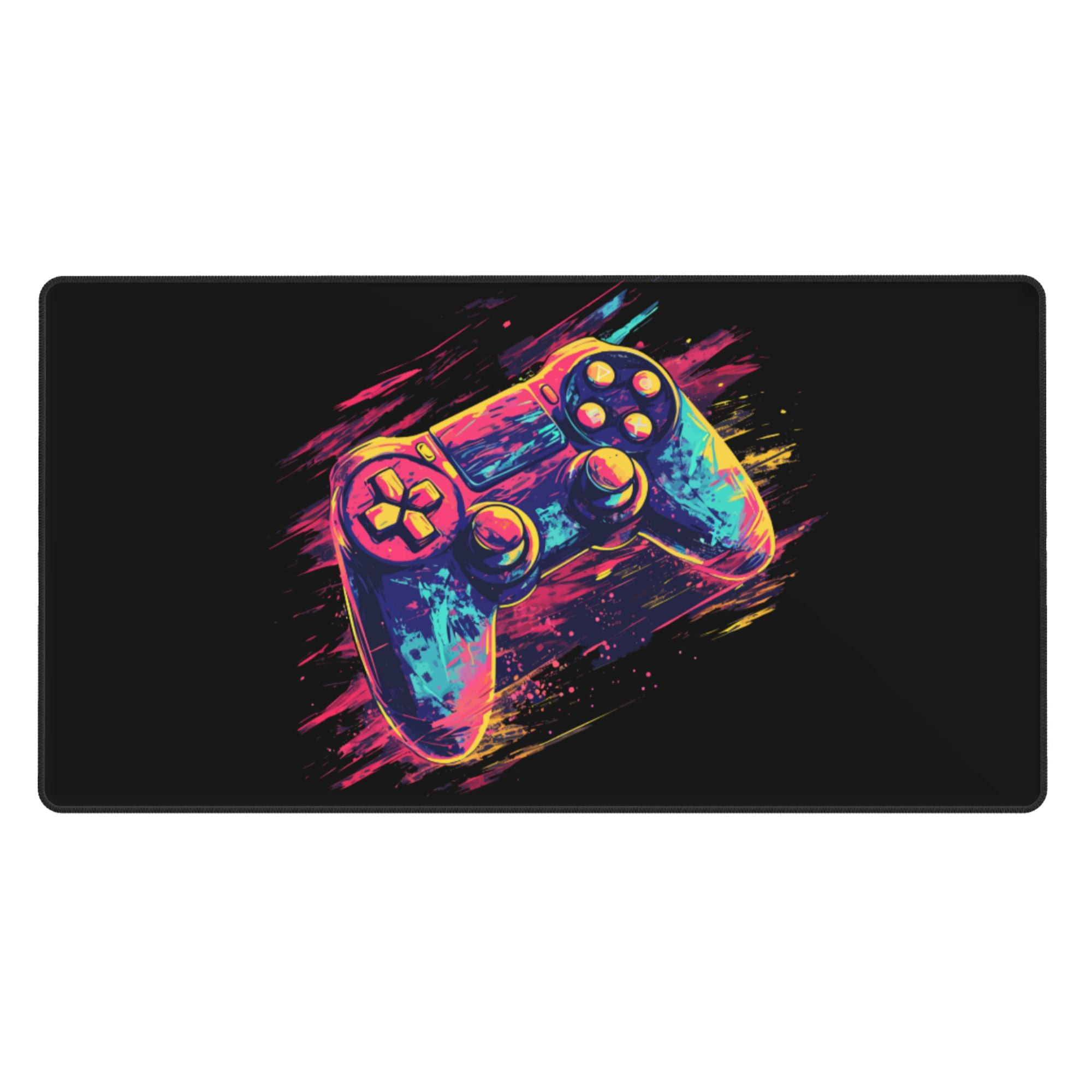 DouZhe Large Mouse Pad, Watercolor Game controller Non-Slip Waterproof ...