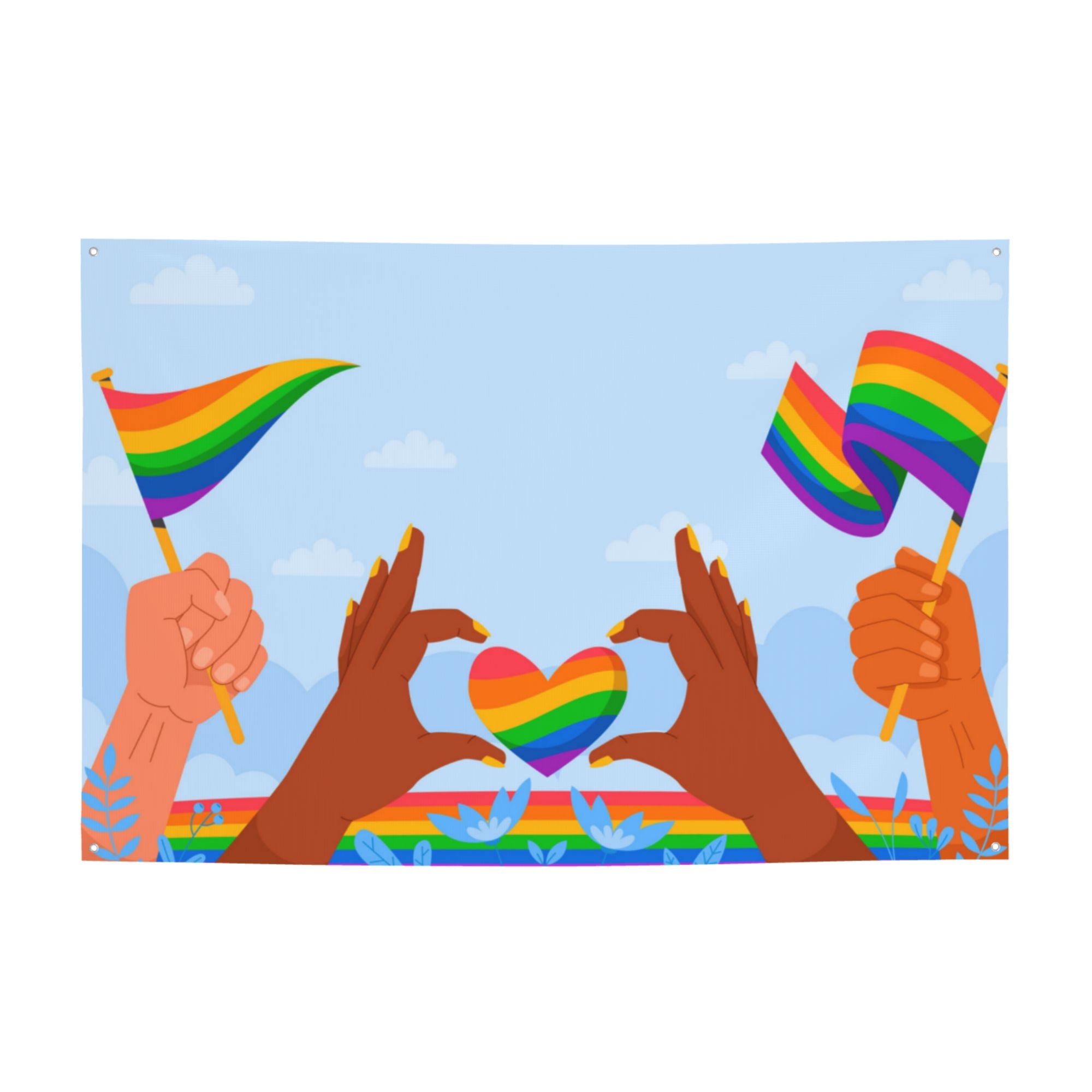 DouZhe Lgbt Bisexual Pride Month Sign Banner, Hanging Banners Backdrop ...