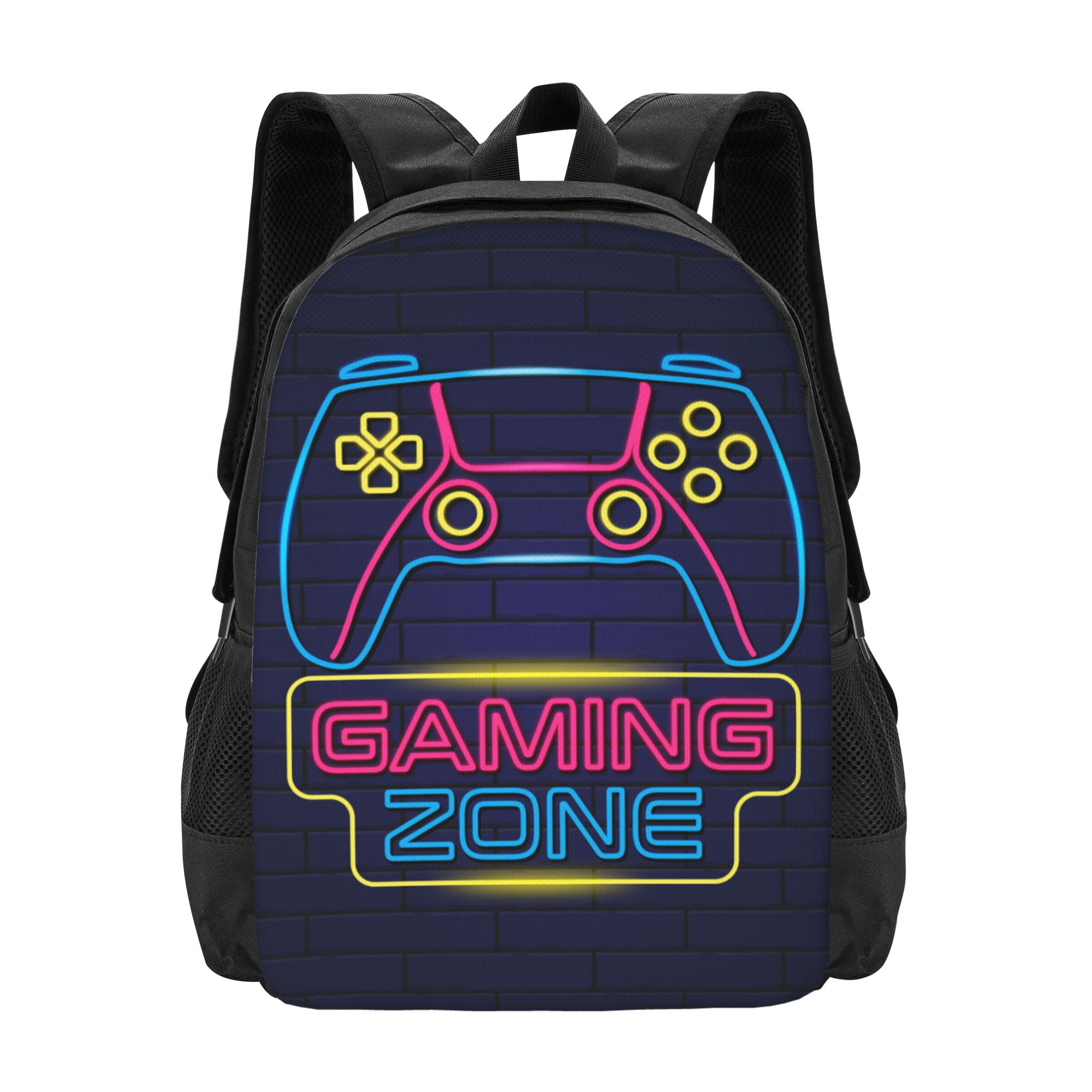 DouZhe Lightweight Backpack, Neon Style Gaming Zone Prints Travel ...