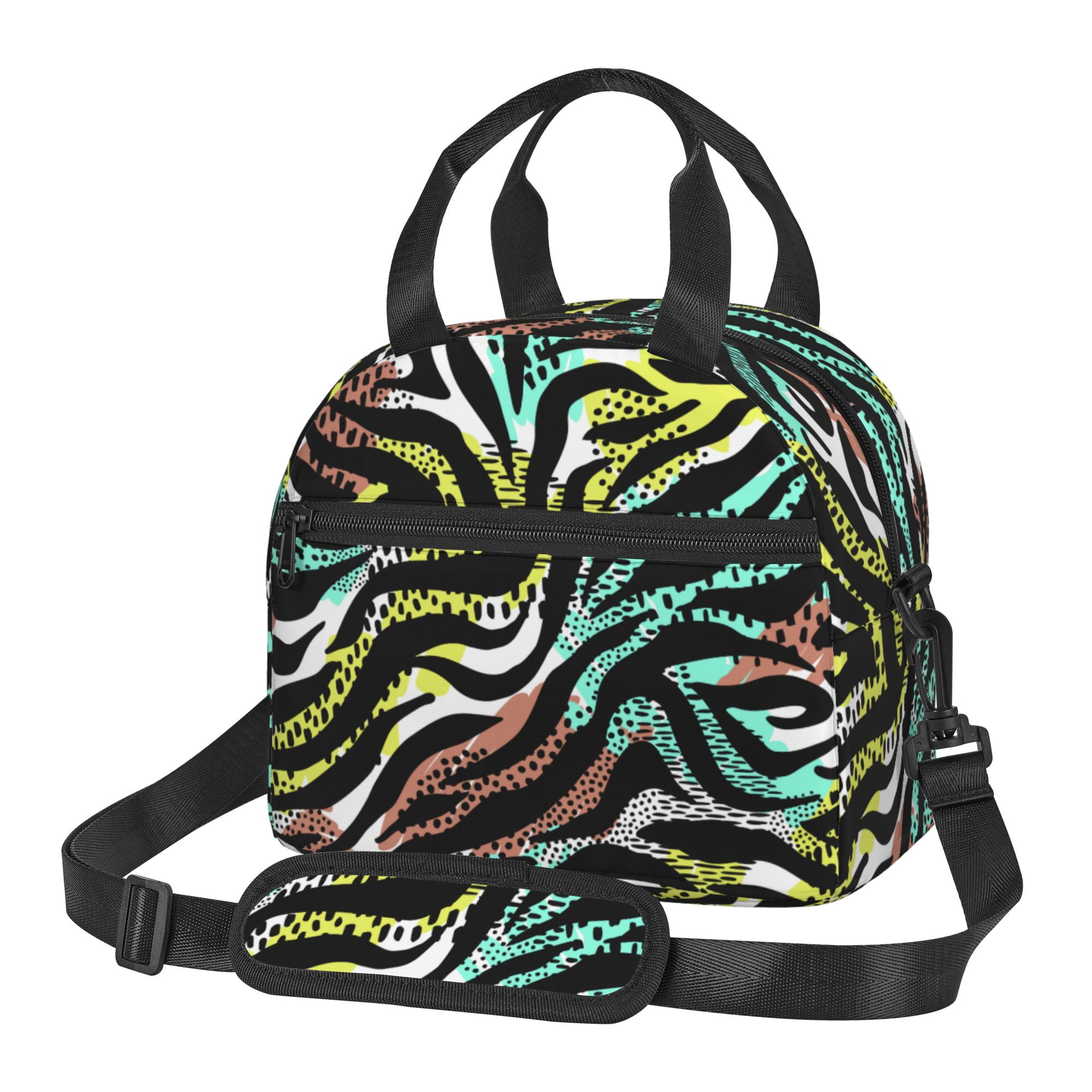 DouZhe Lunch Bags for Women and Men, Colorful Zebra Exotic Animal ...