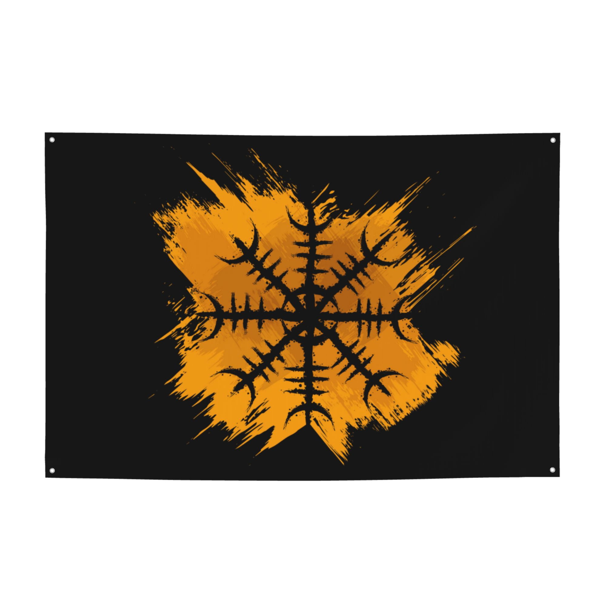 DouZhe Norse Scandinavian Symbol Orange Sign Banner, Hanging Banners ...