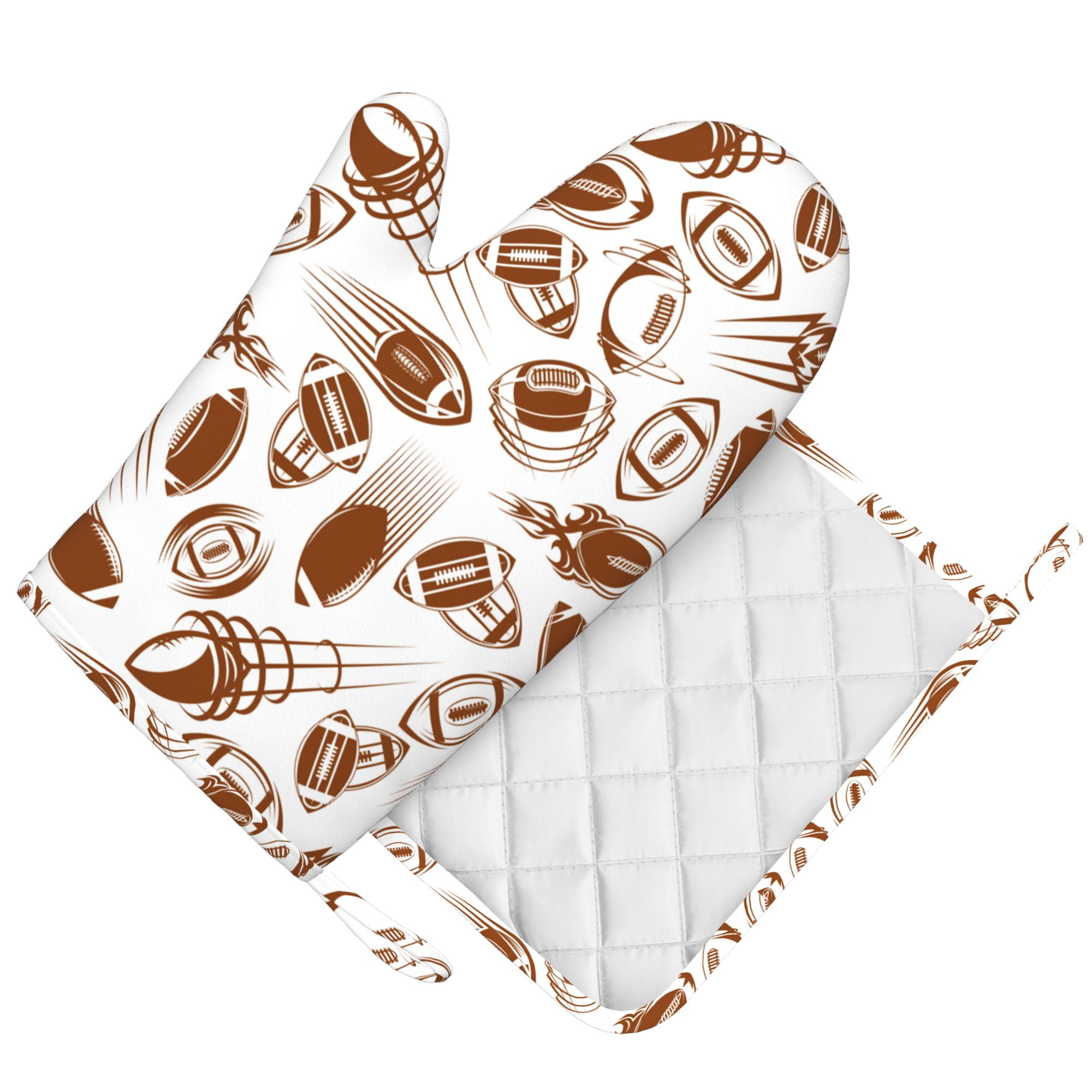 DouZhe Oven Mitts and Pot Holders Sets, Retro American Football Balls ...