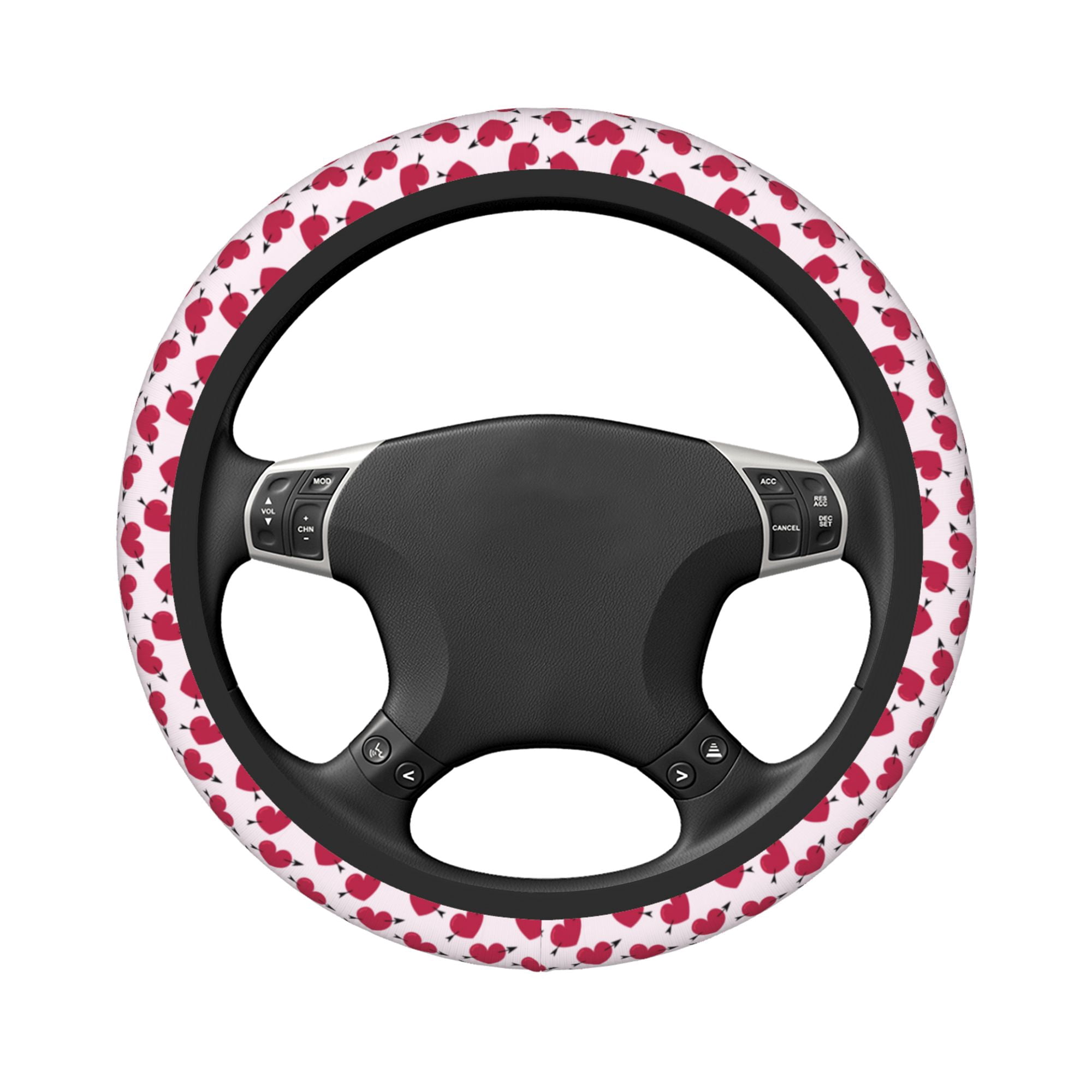 DouZhe Pink Heart Cupid Arrow Prints Steering Wheel Cover, Universal 15 ...