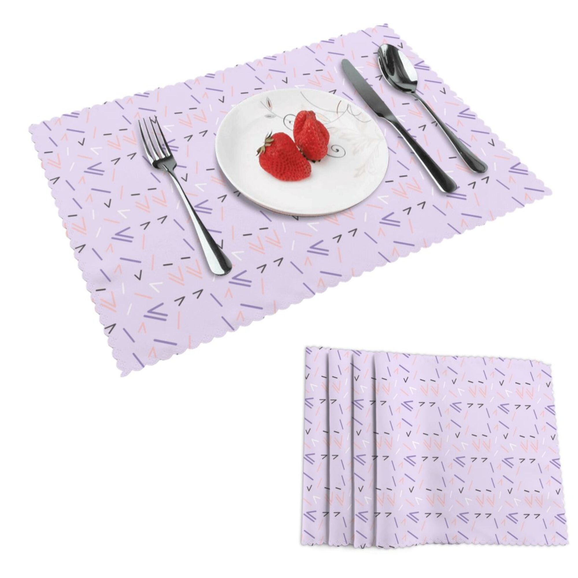 DouZhe Polyester Placemats Set of 4, 90s Memphis Style Pattern Heat ...