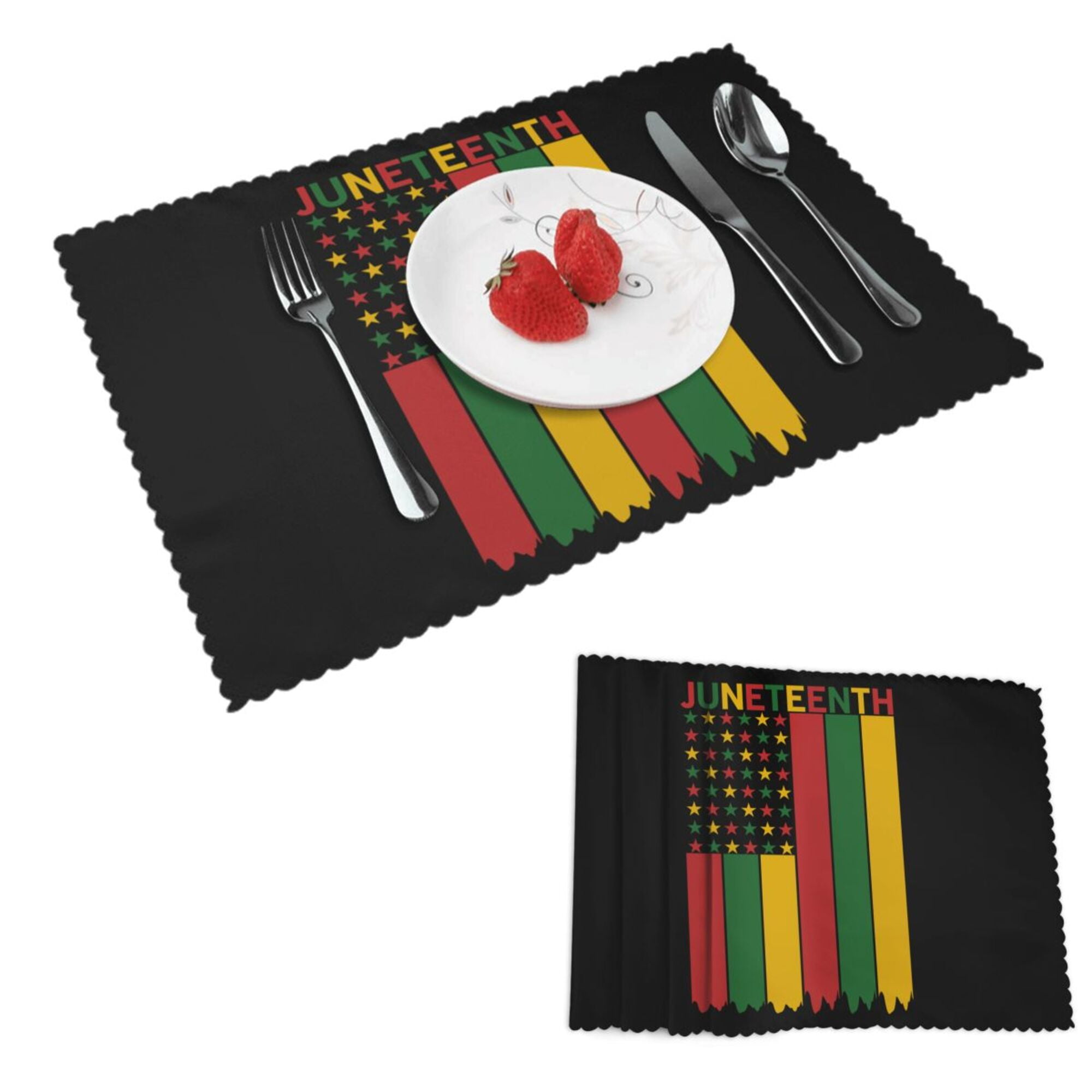 DouZhe Polyester Placemats Set of 4, Black History American Flag ...