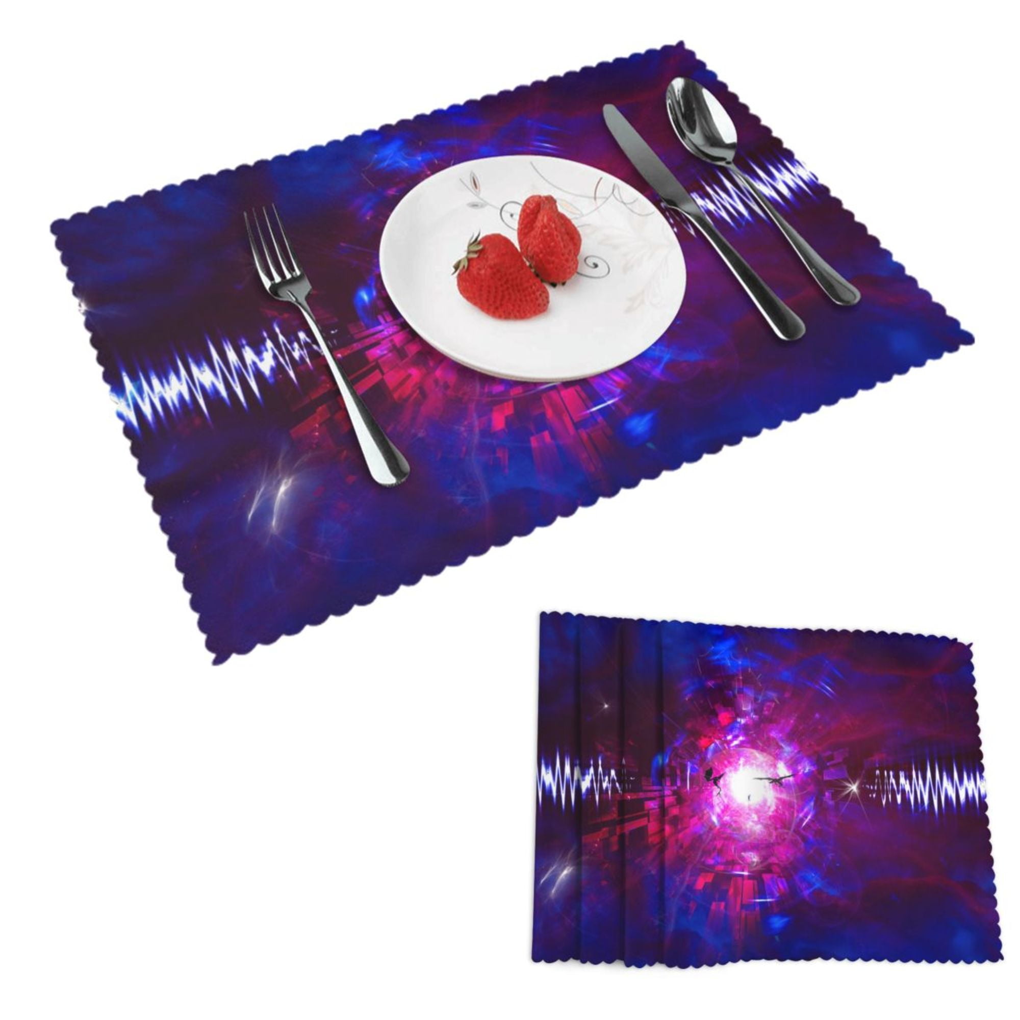 DouZhe Polyester Placemats Set of 4, Cyberpunk Fantasy Steampunk ...