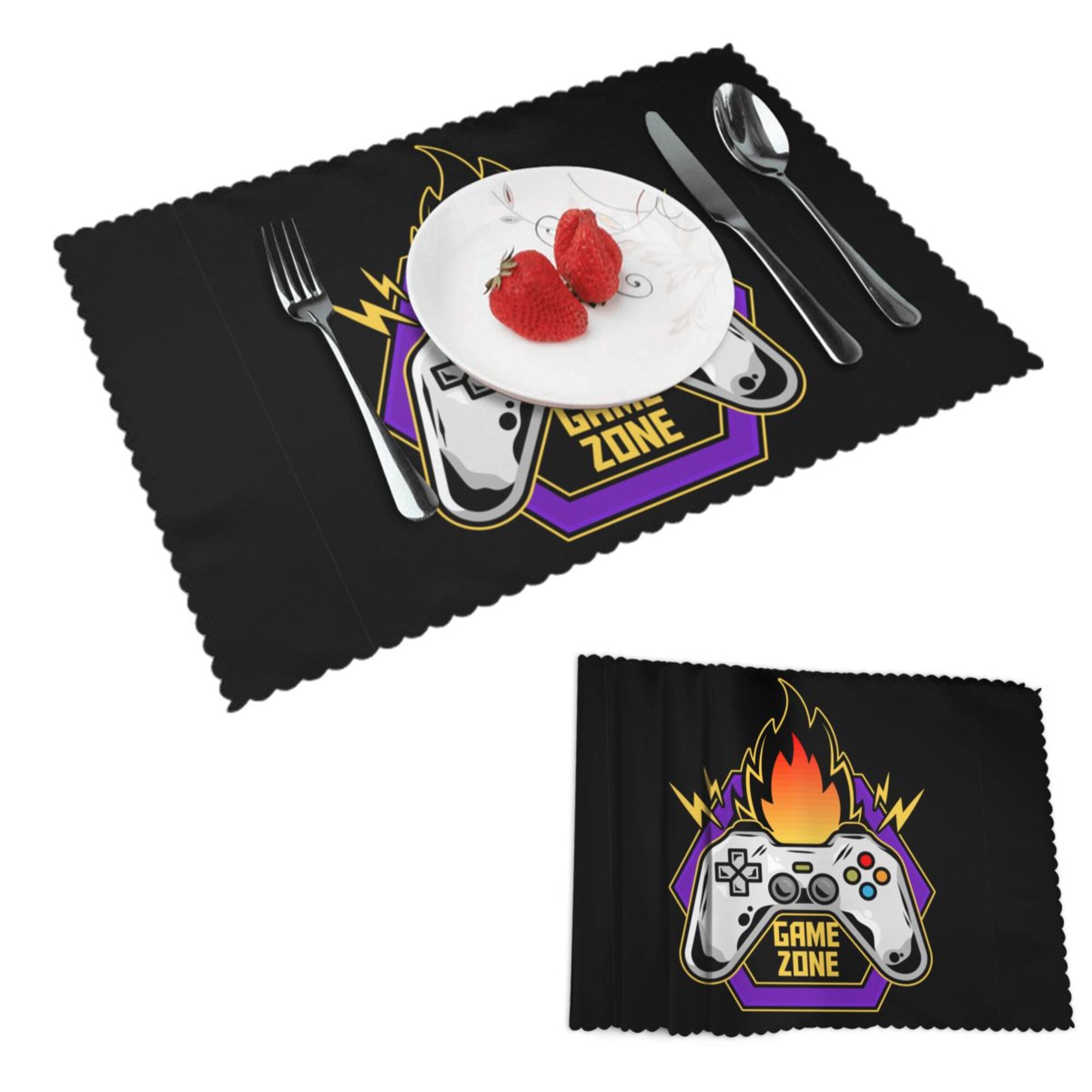 DouZhe Polyester Placemats Set of 4, Game Zone Games Controller Pattern ...