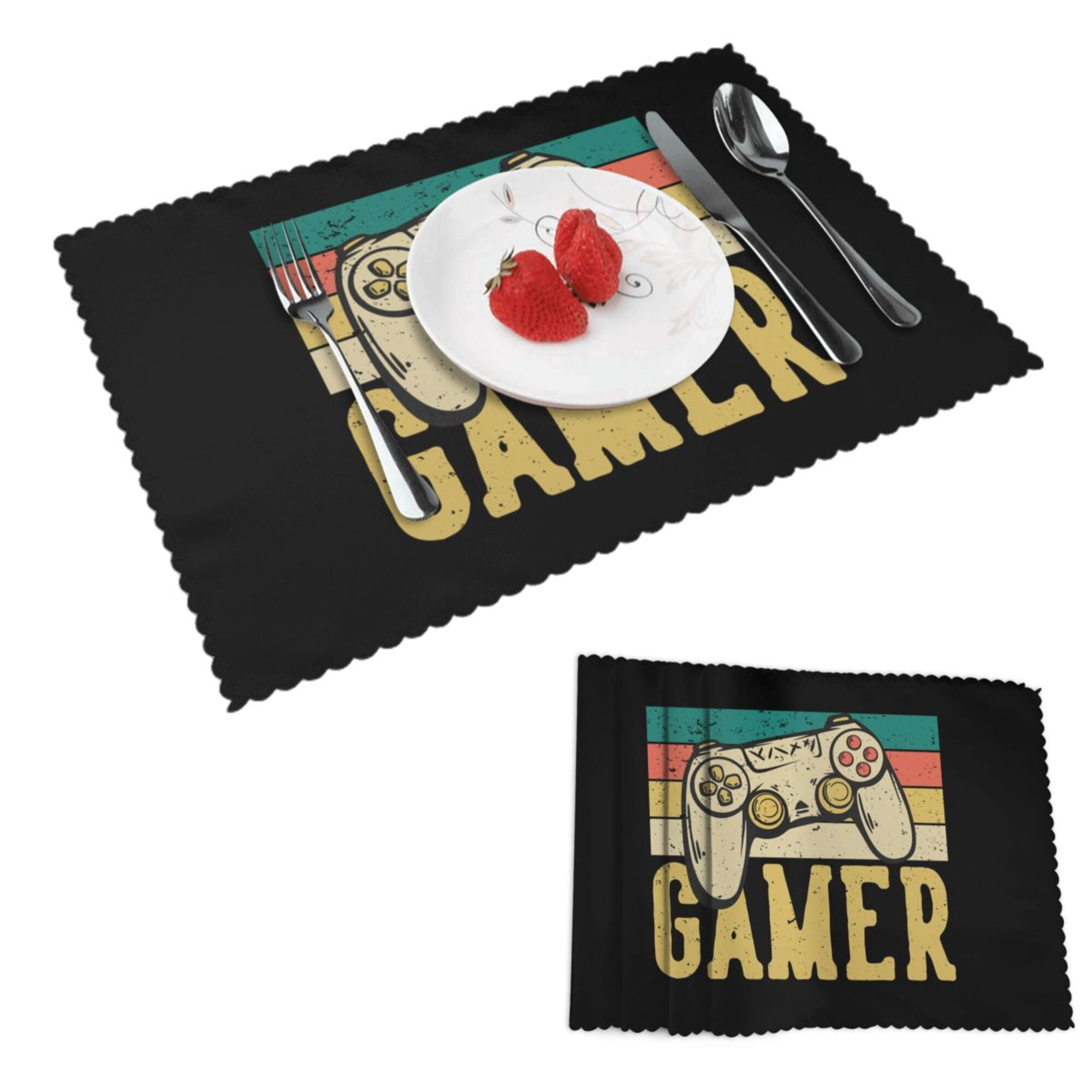 DouZhe Polyester Placemats Set of 4, Retro Game Controller Gamer ...