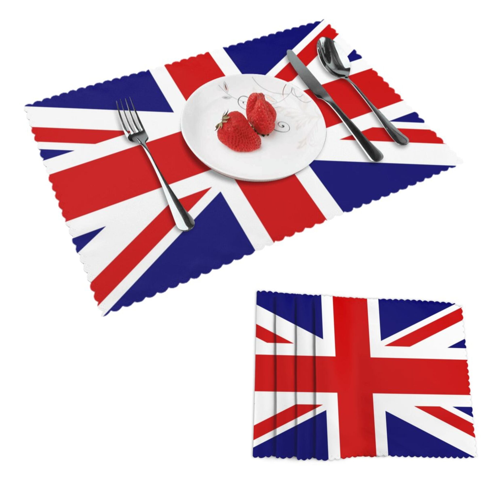 DouZhe Polyester Placemats Set of 4, Union Jack British Flag Pattern ...