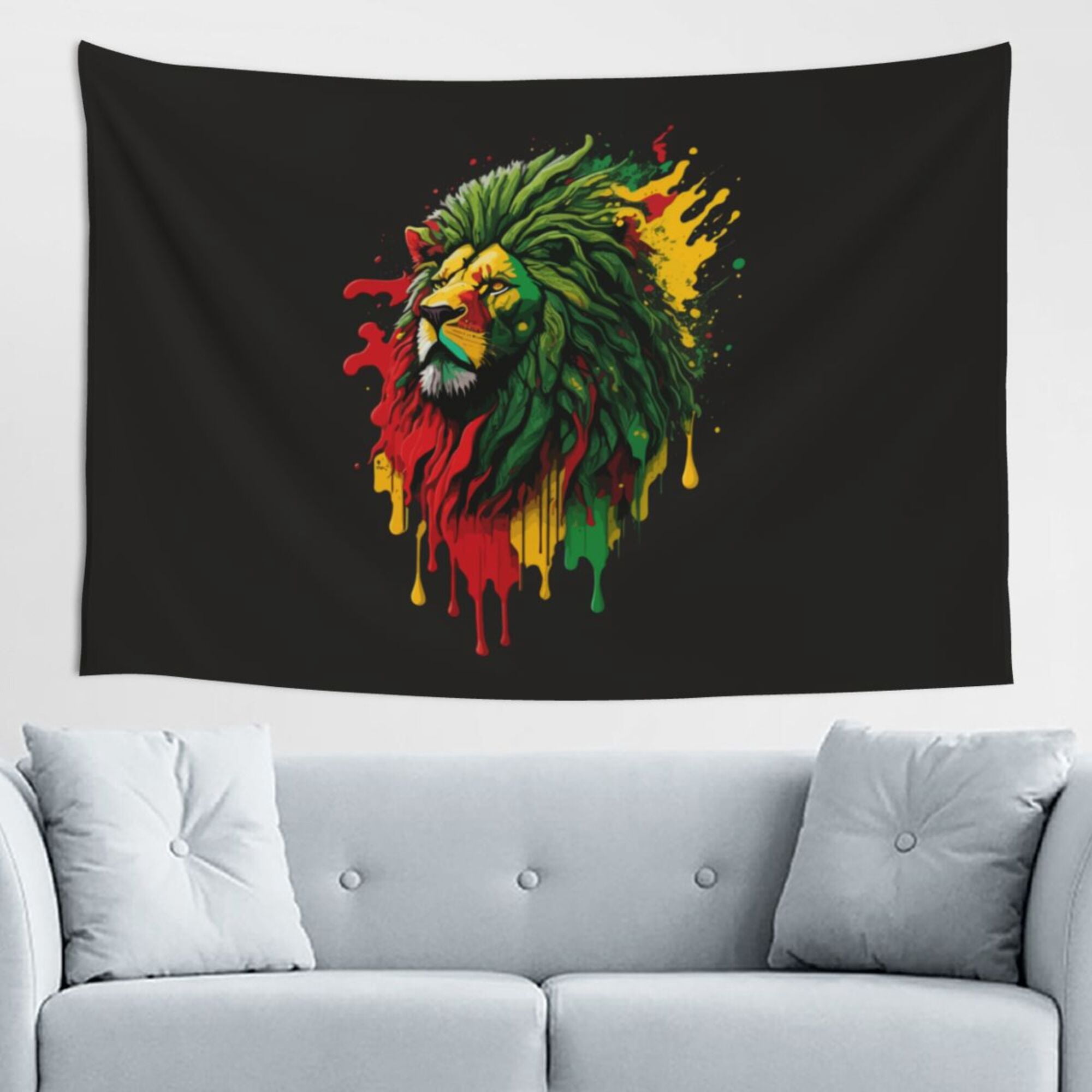 DouZhe Rainbow African Lion Tapestry Wall Hanging Tapestries Dorm Room ...