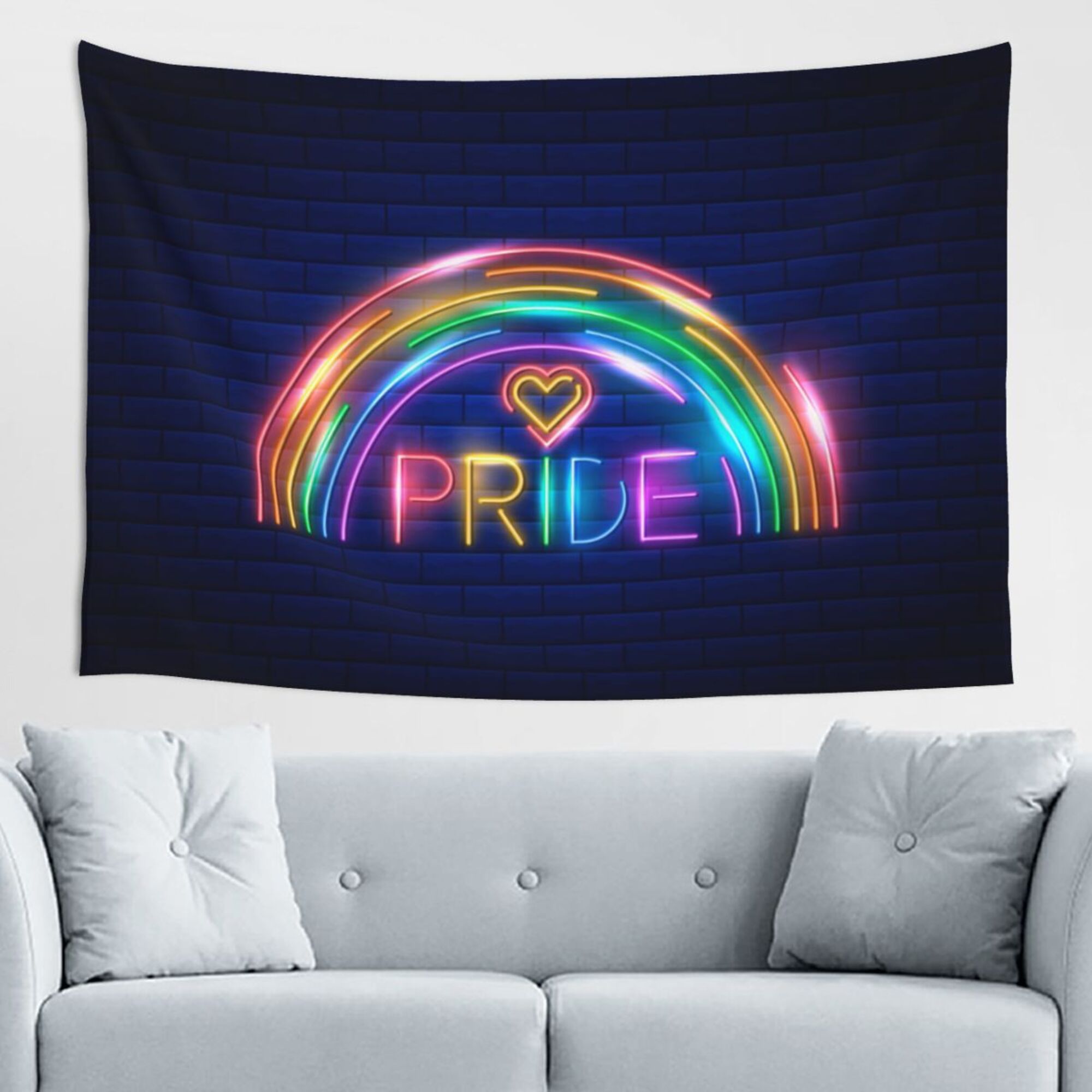 DouZhe Realistic Pride Day Neon Sign Tapestry Wall Hanging Tapestries ...