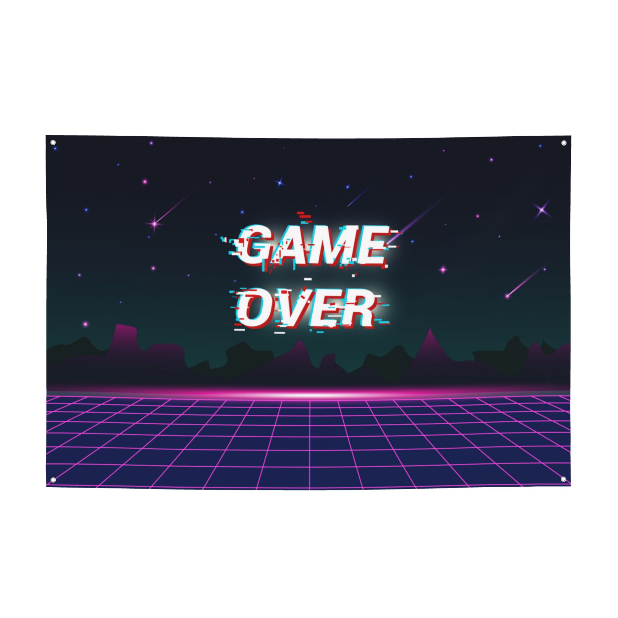 DouZhe Retro Neon Game Over Sign Banner, Hanging Banners Backdrop ...