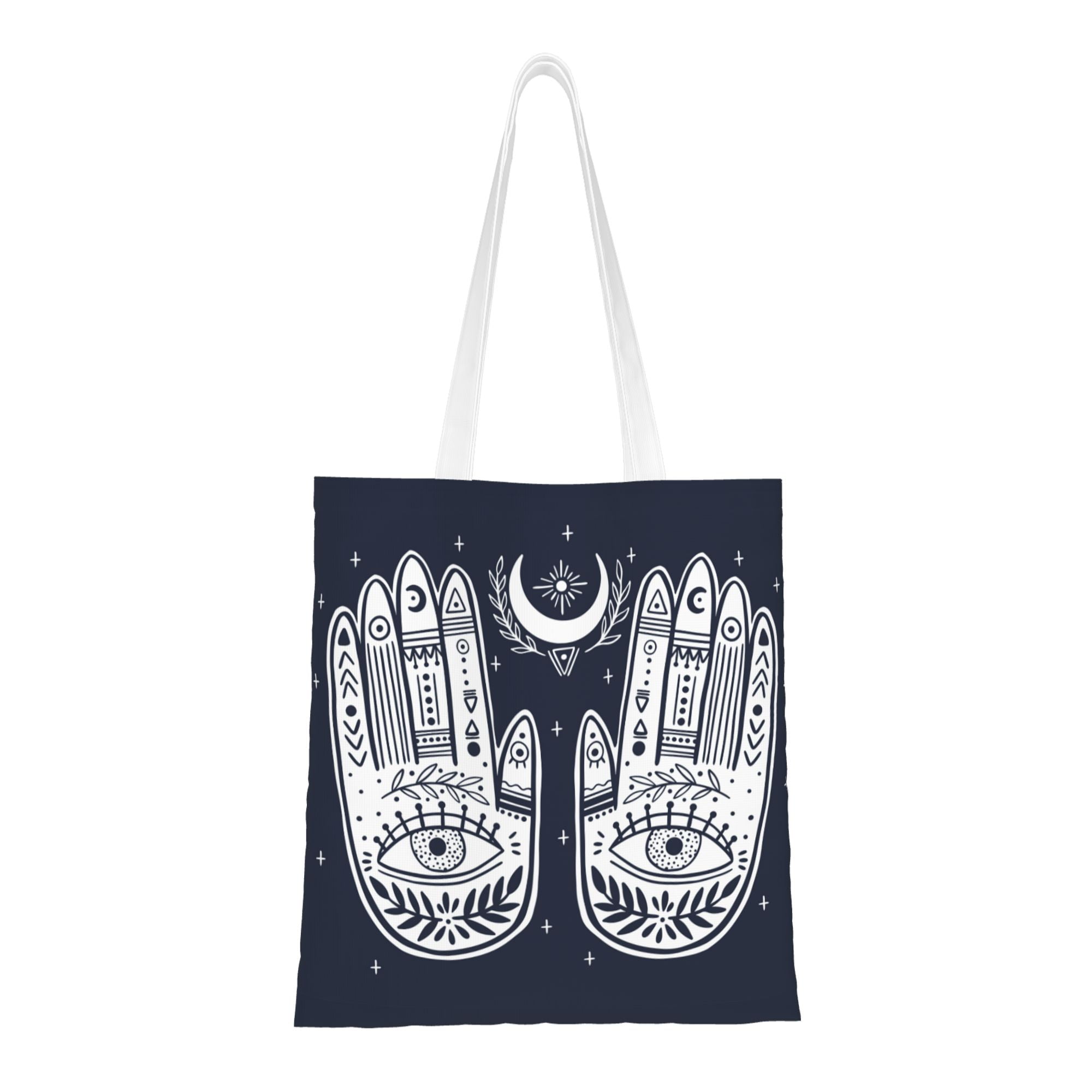 DouZhe Reusable Grocery Bags, Bohemian Evil Eye Hamsa Hand Moon ...