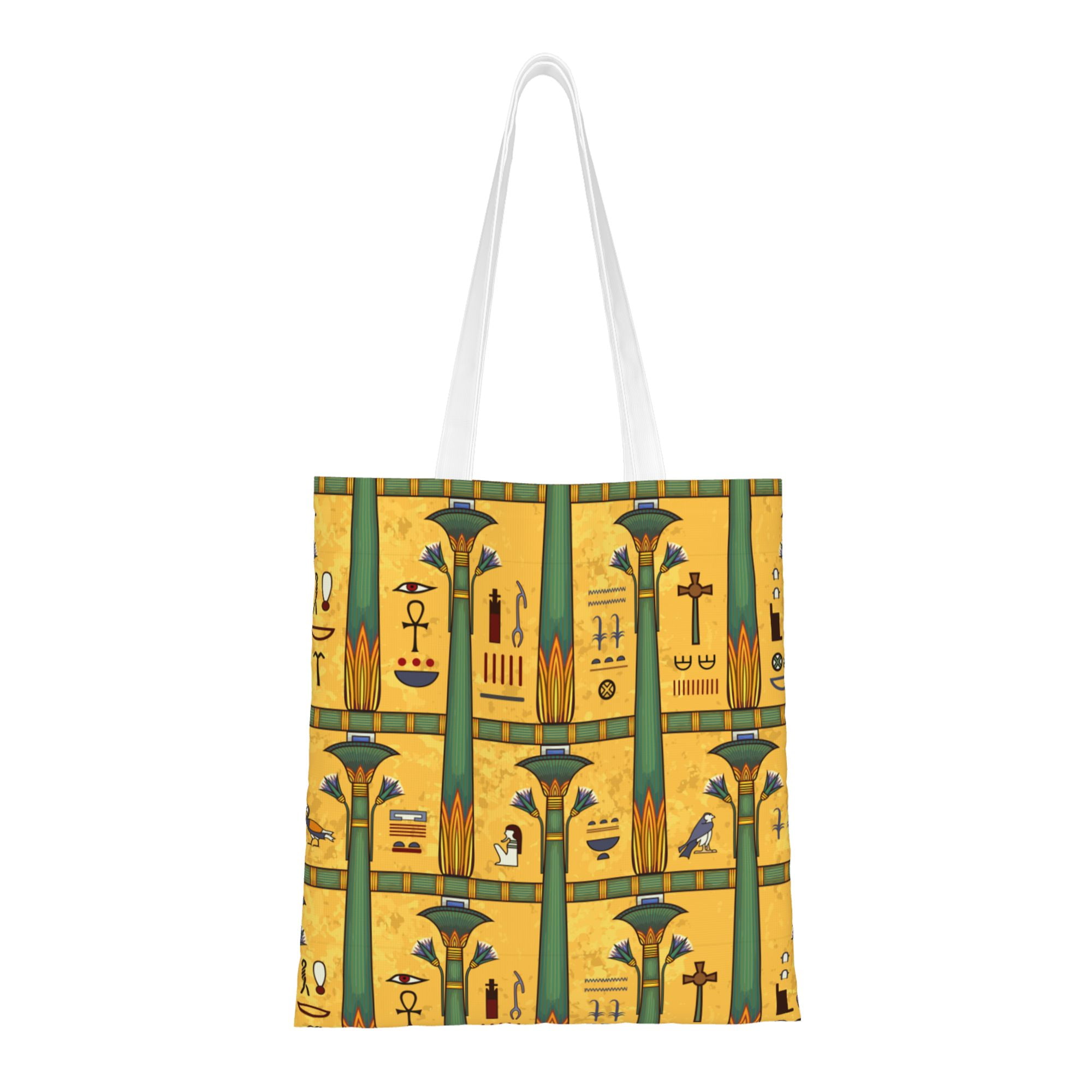 DouZhe Reusable Grocery Bags, Cartoon Ancient Egyptian Symbols ...