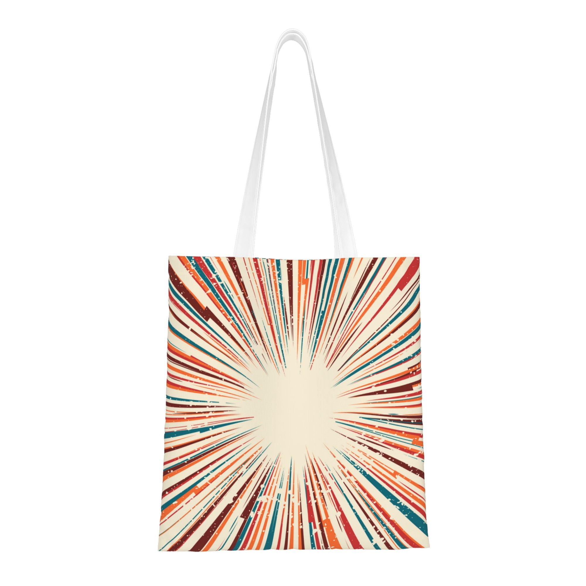 DouZhe Reusable Grocery Bags, Comic Sun Rays Colorful Lightweight ...