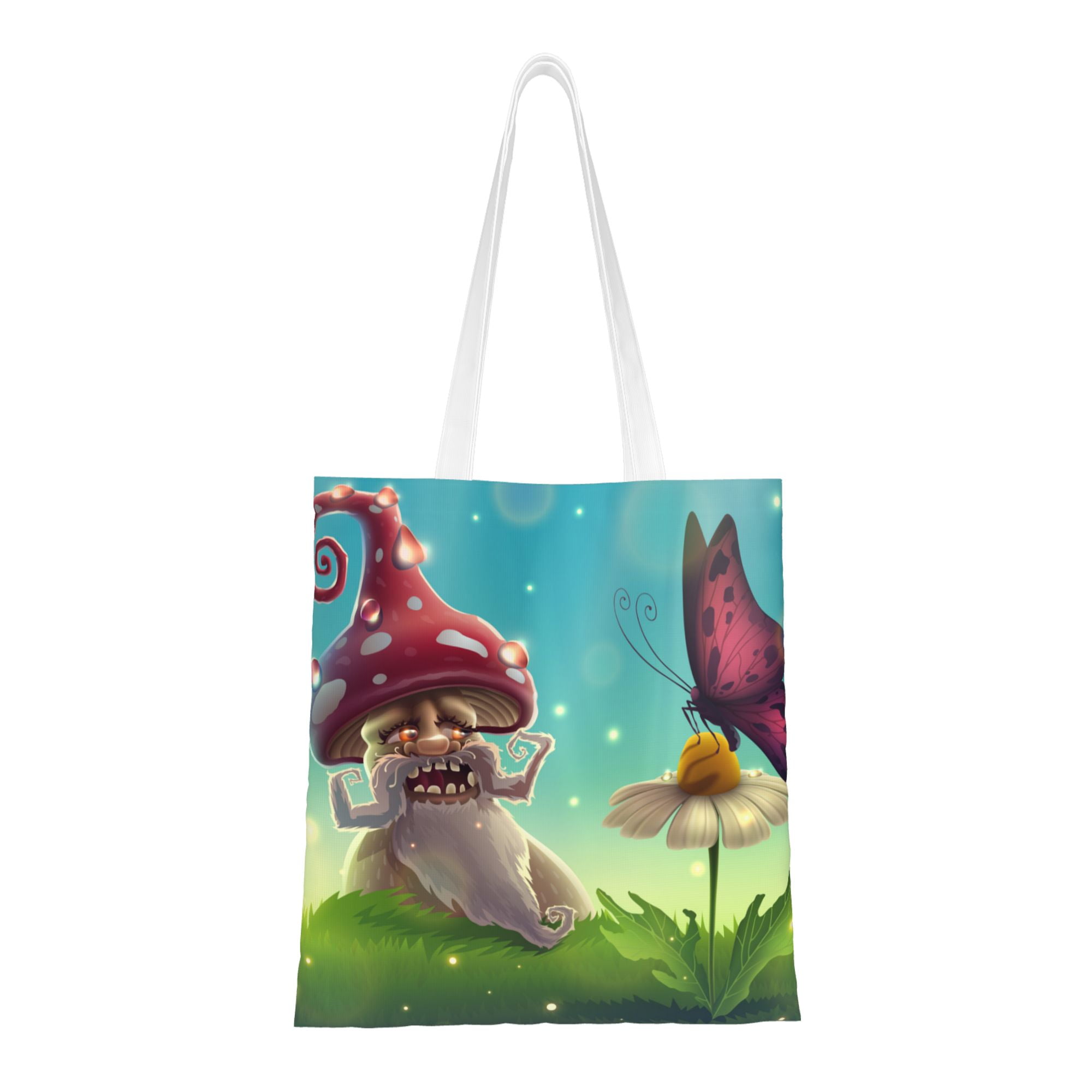 DouZhe Reusable Grocery Bags, Fantasy Forest Mushroom Goblin ...