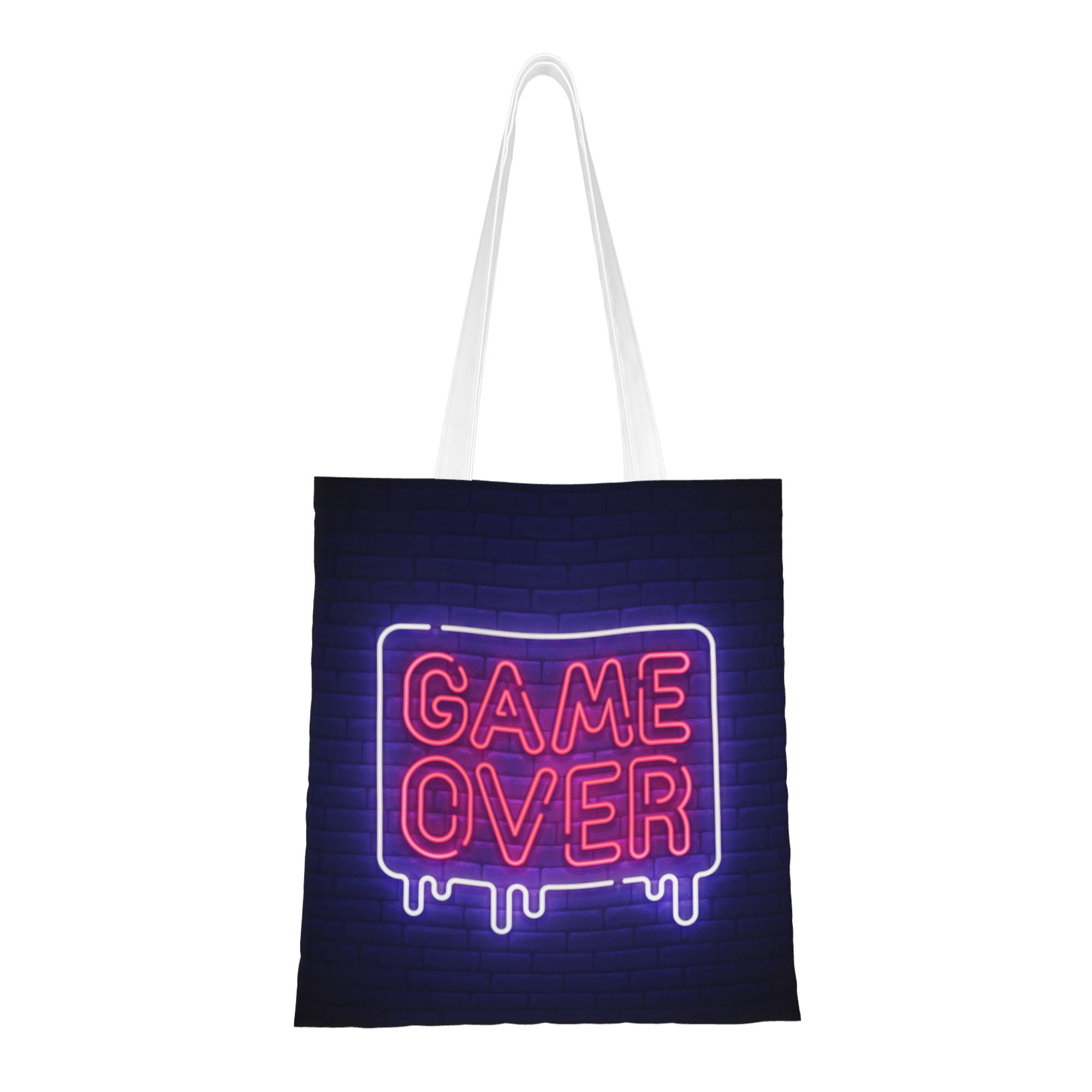 DouZhe Reusable Grocery Bags, Game Over Neon Sign Lightweight Polyester ...