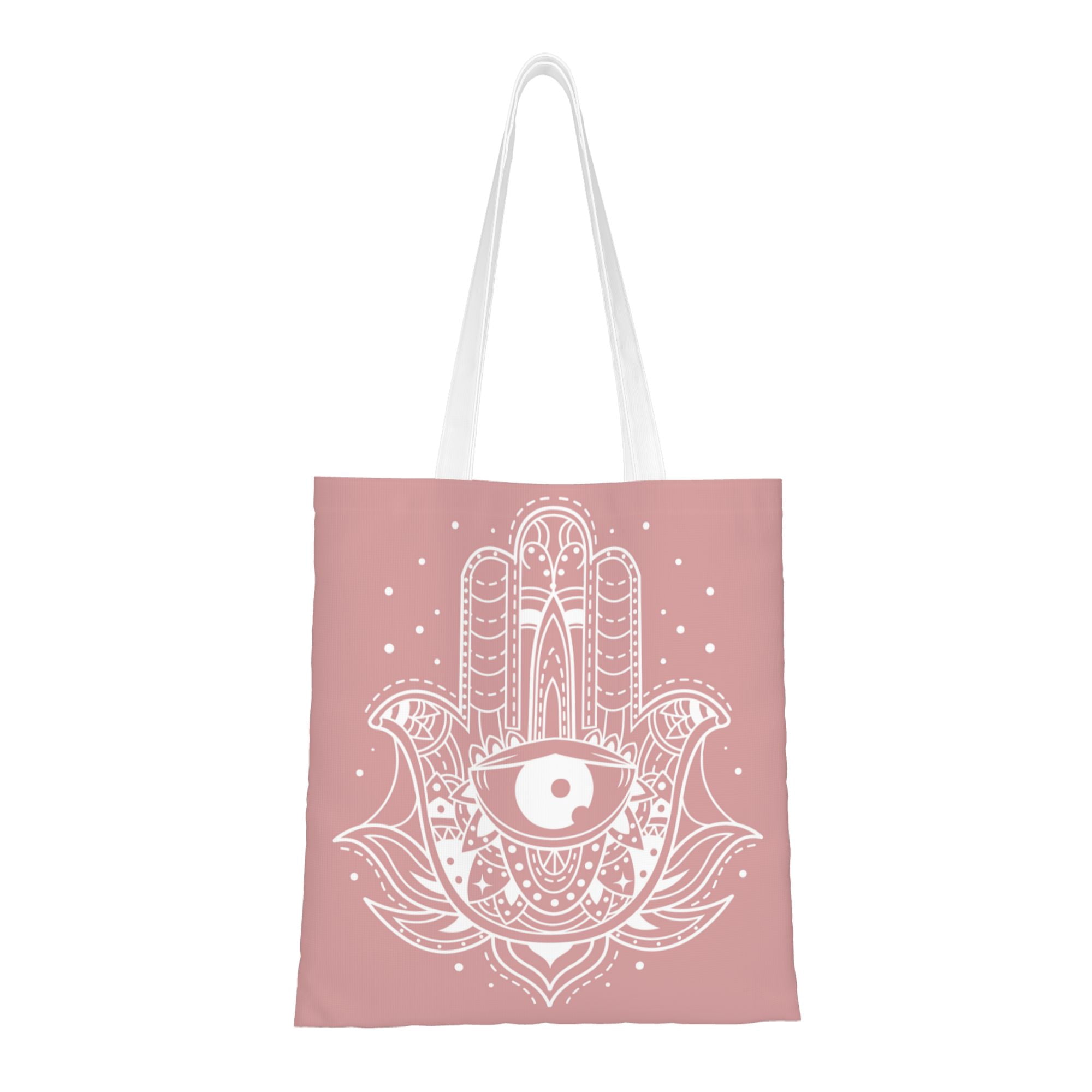DouZhe Reusable Grocery Bags, Hand of Fatima Symbol Pink Lightweight ...