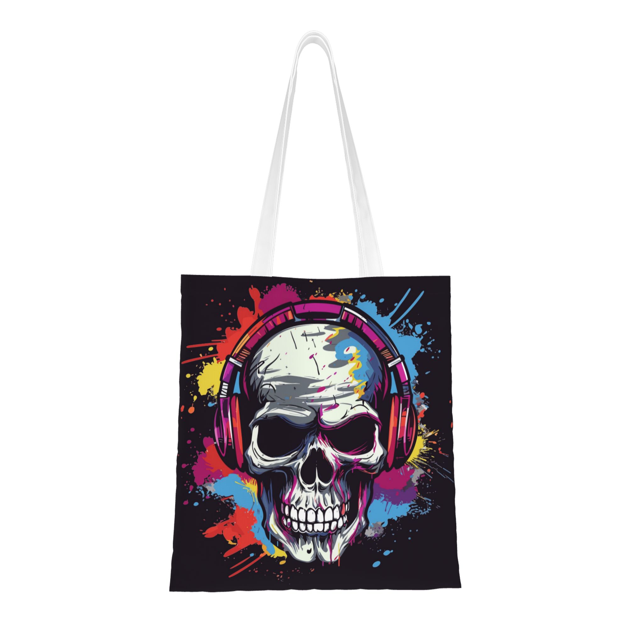 DouZhe Reusable Grocery Bags, Hip Hop Skull Graffiti Lightweight ...