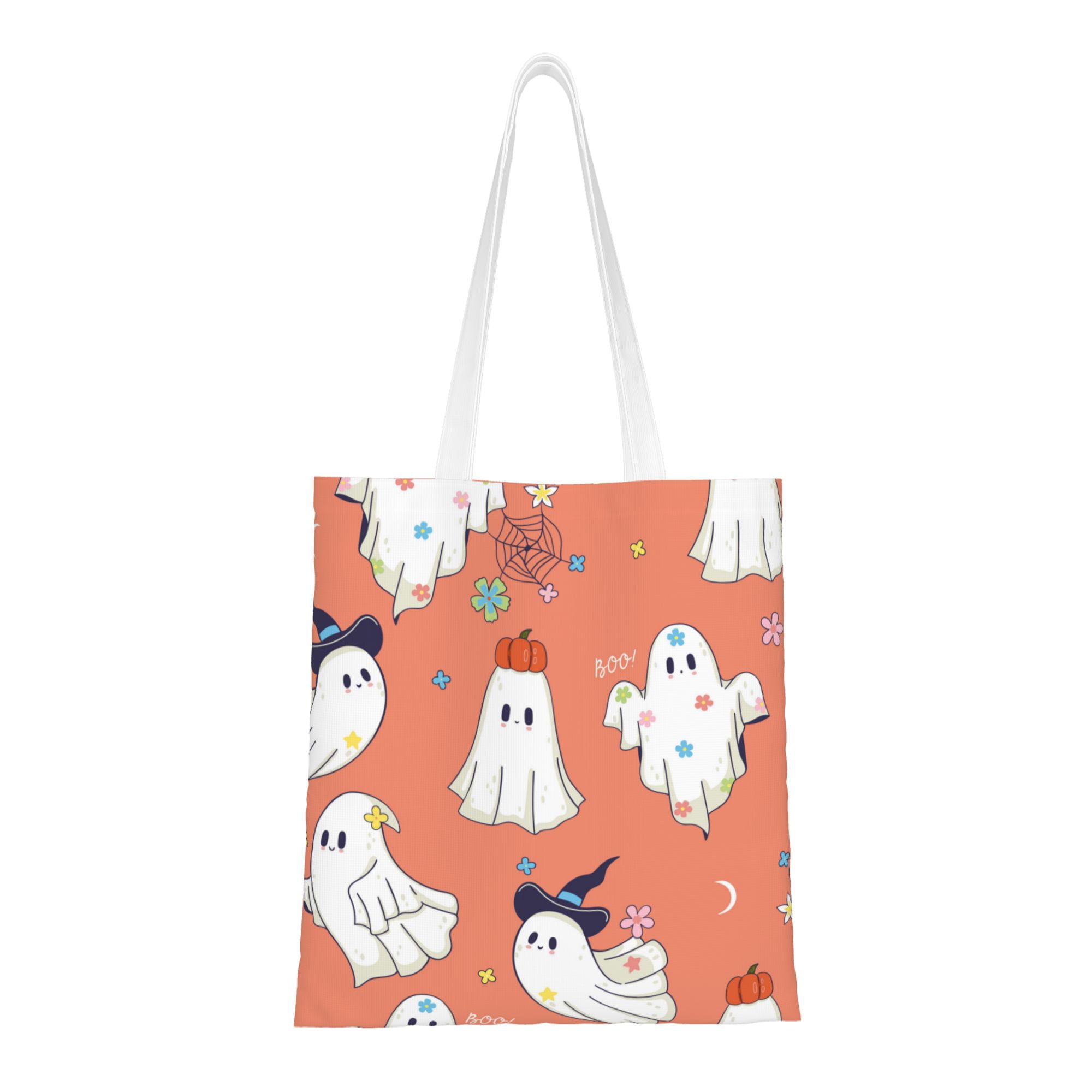 DouZhe Reusable Grocery Bags, Magical Cute Happy Ghosts Lightweight ...