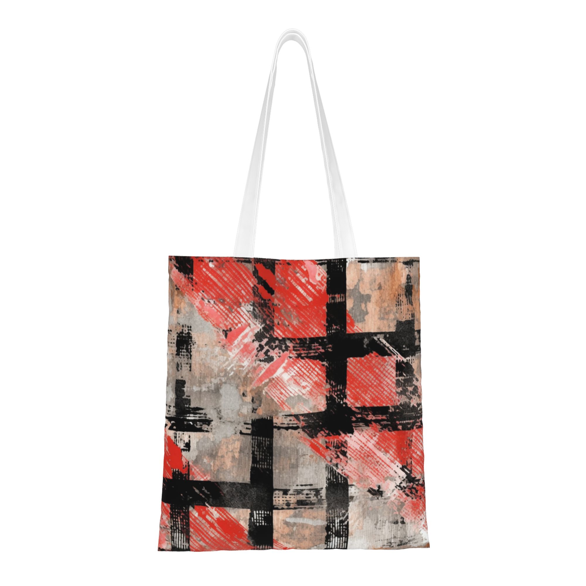 DouZhe Reusable Grocery Bags, Red and Black Wall Plaid Lightweight ...
