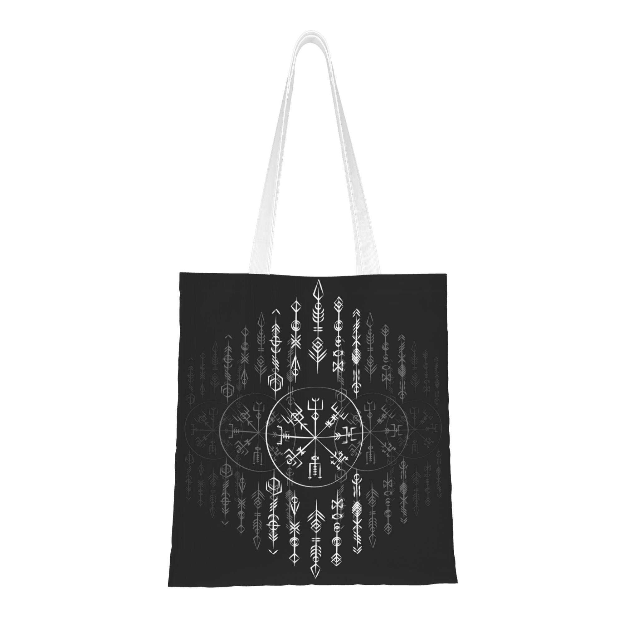 DouZhe Reusable Grocery Bags, Vintage Viking Rune Lightweight Polyester ...