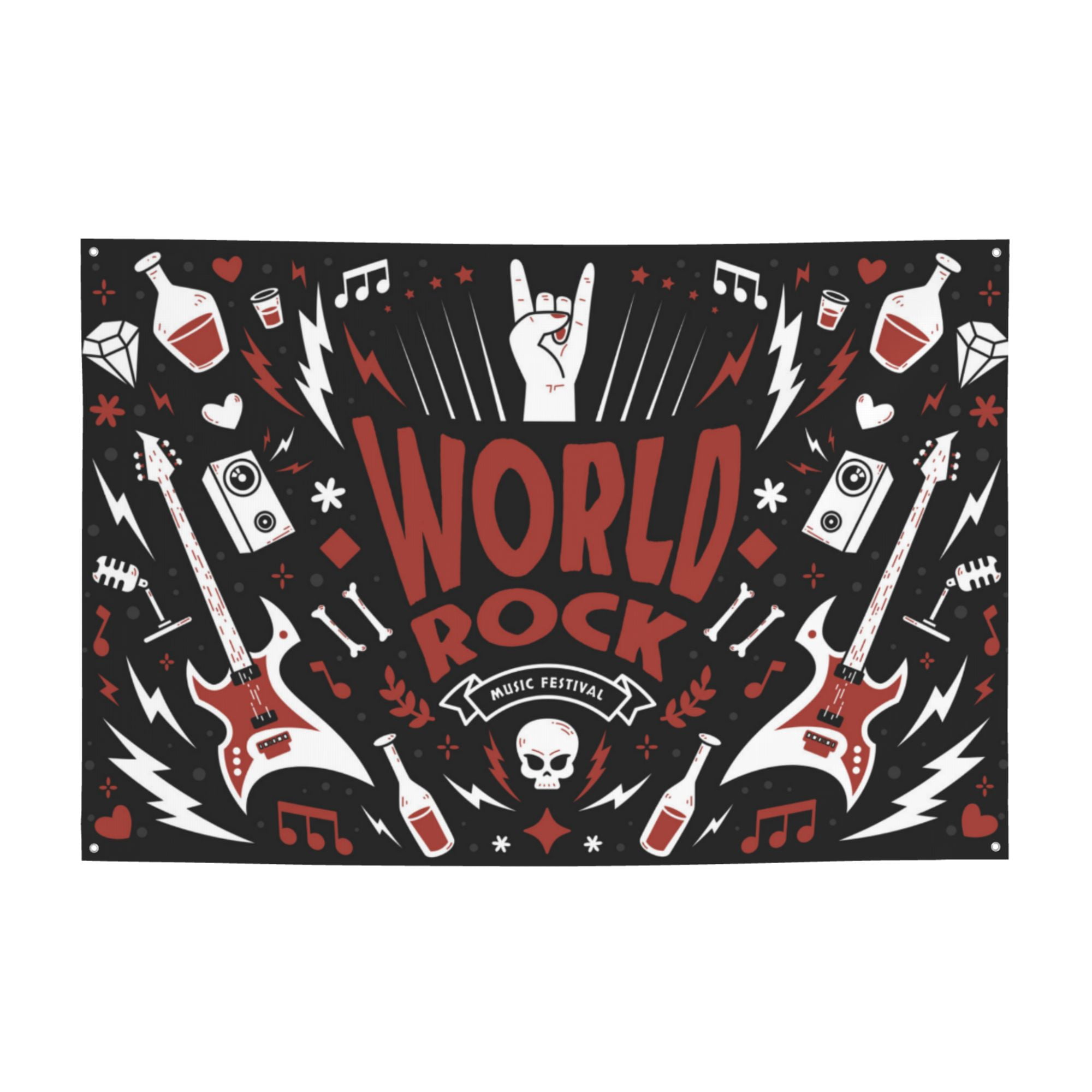 DouZhe Rock Music Background Sign Banner, Hanging Banners Backdrop ...