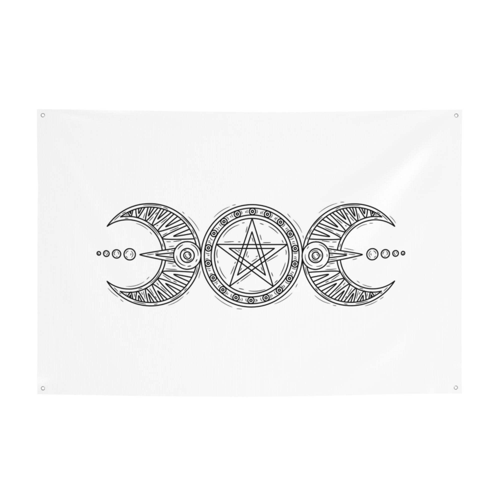 DouZhe Triple Goddess Wiccan Culture Sign Banner, Hanging Banners ...