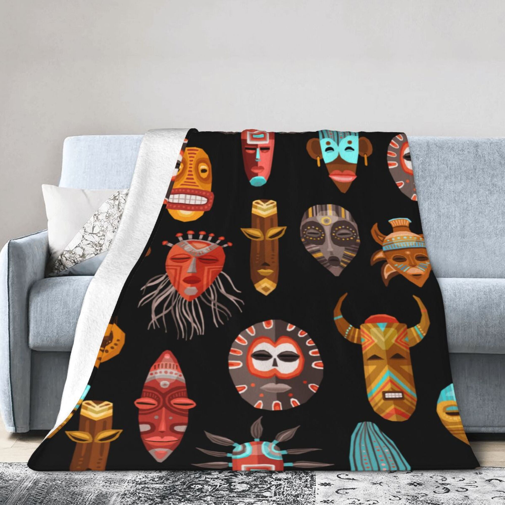 DouZhe Ultra-Soft Micro Fleece Lightweight Flannel Bed Blanket, African ...