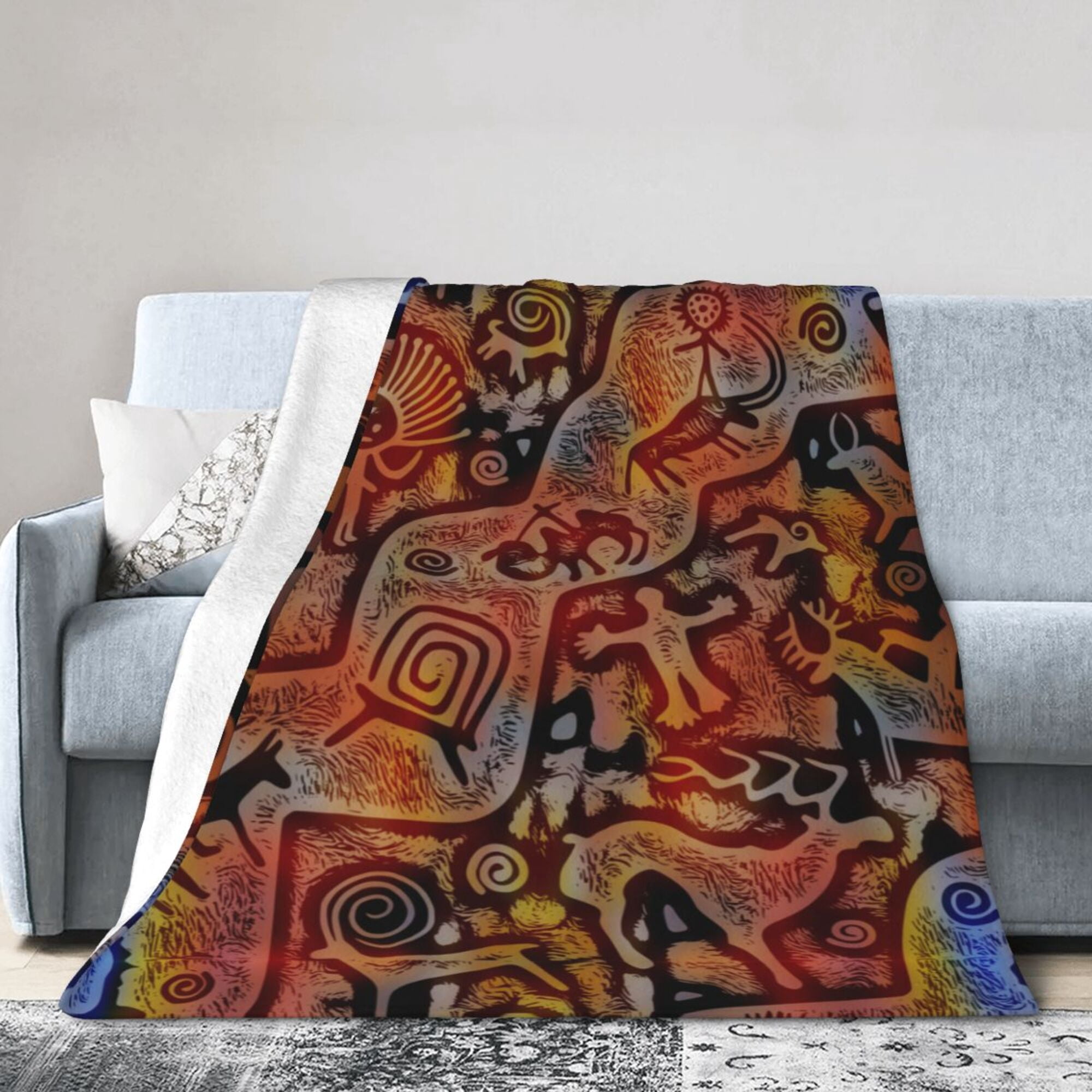 DouZhe Ultra-Soft Micro Fleece Lightweight Flannel Bed Blanket, Ancient ...
