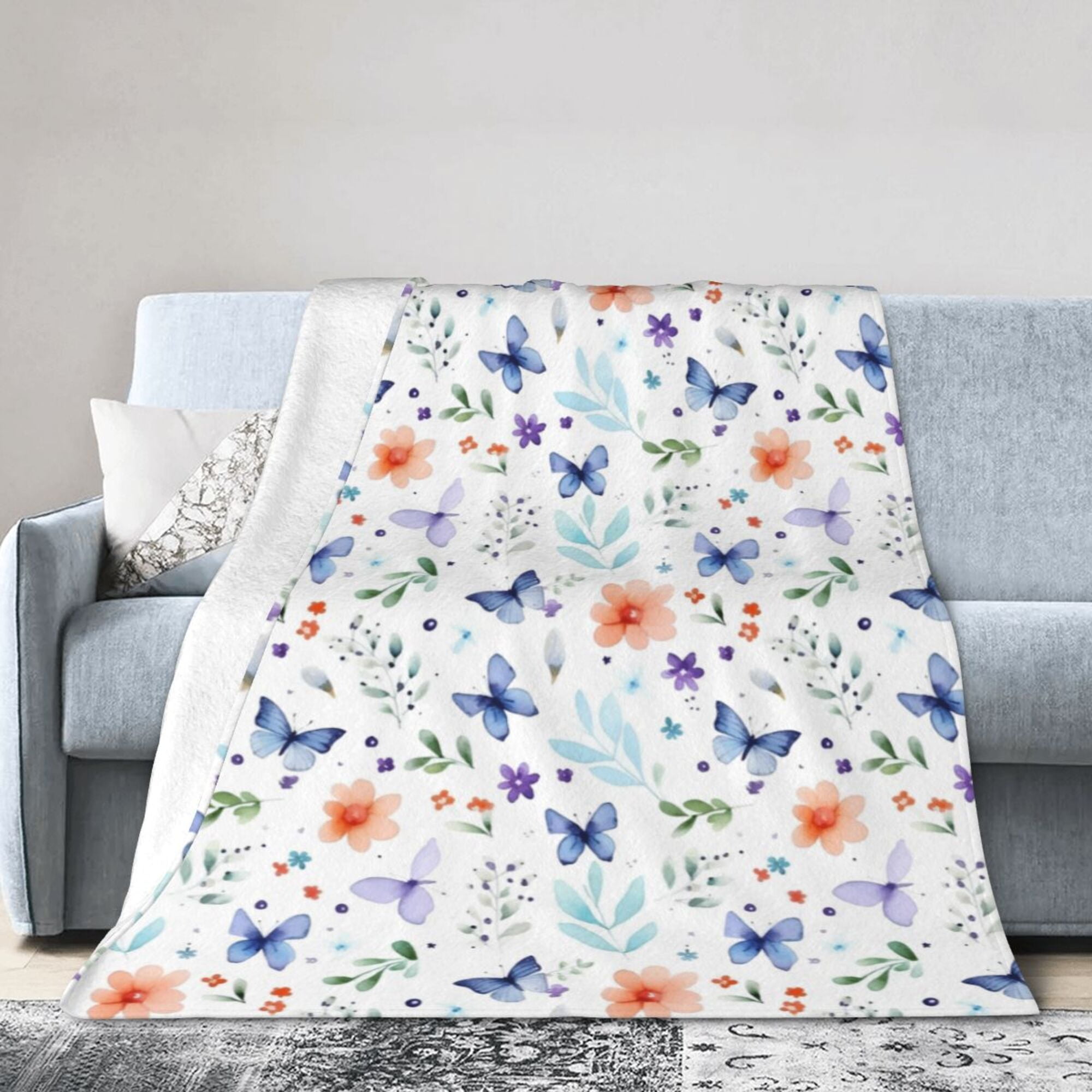 Douzhe Ultra Soft Micro Fleece Lightweight Flannel Bed Blanket Blue