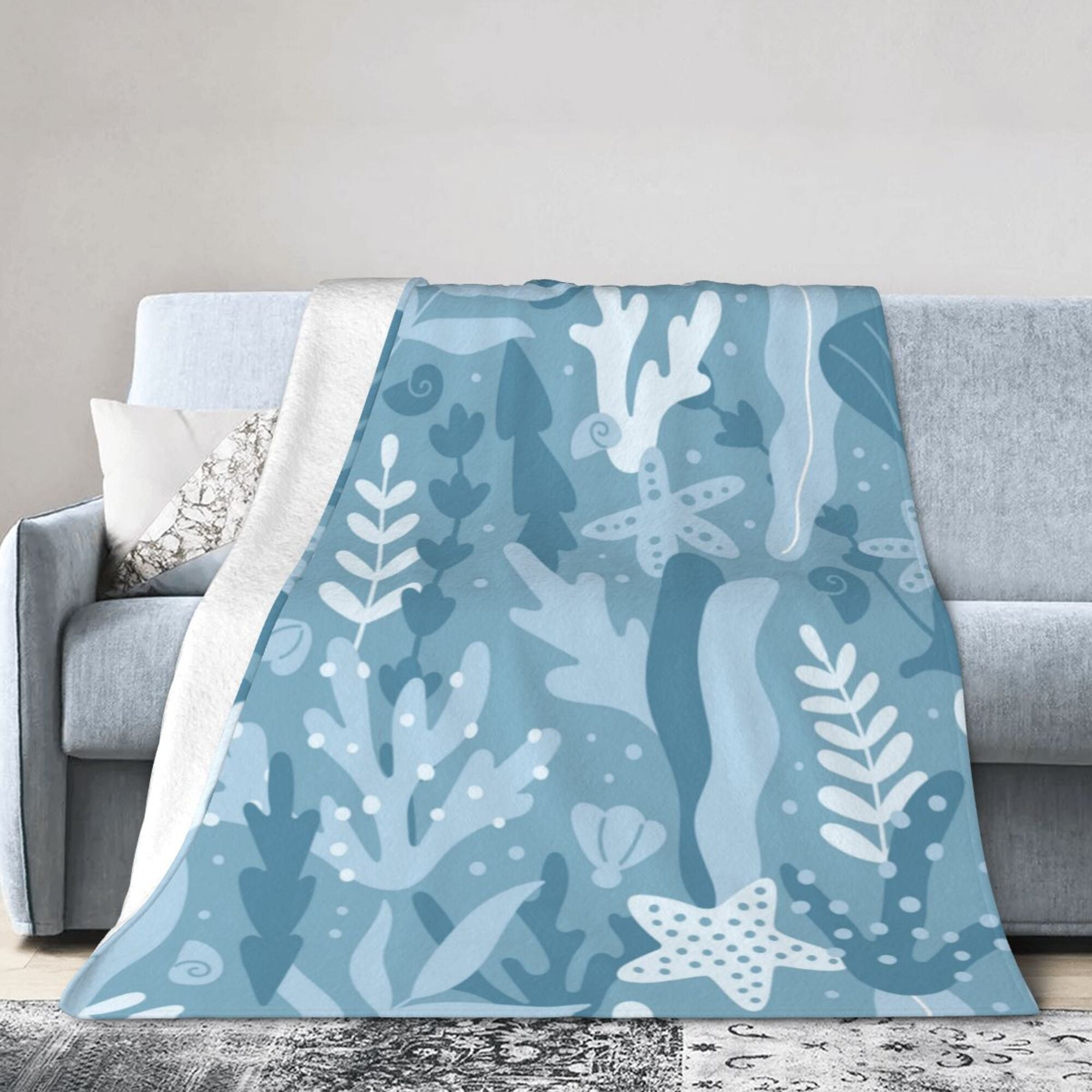 DouZhe Ultra-Soft Micro Fleece Lightweight Flannel Bed Blanket, Blue ...