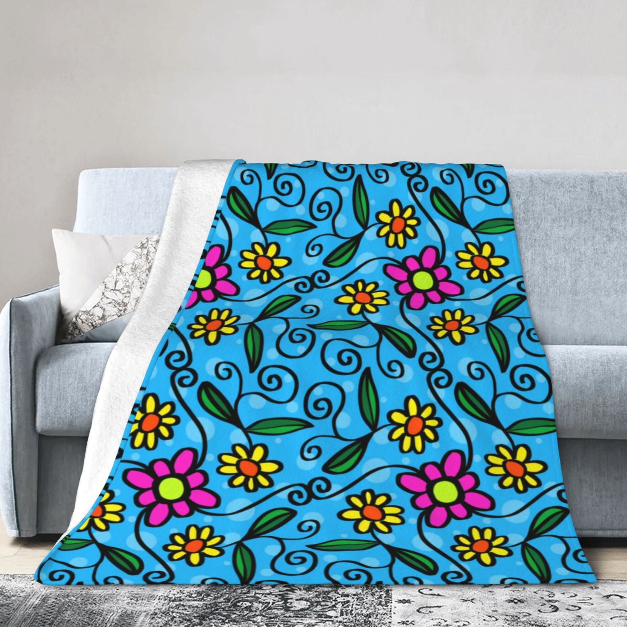 DouZhe Ultra-Soft Micro Fleece Lightweight Flannel Bed Blanket, Blue ...