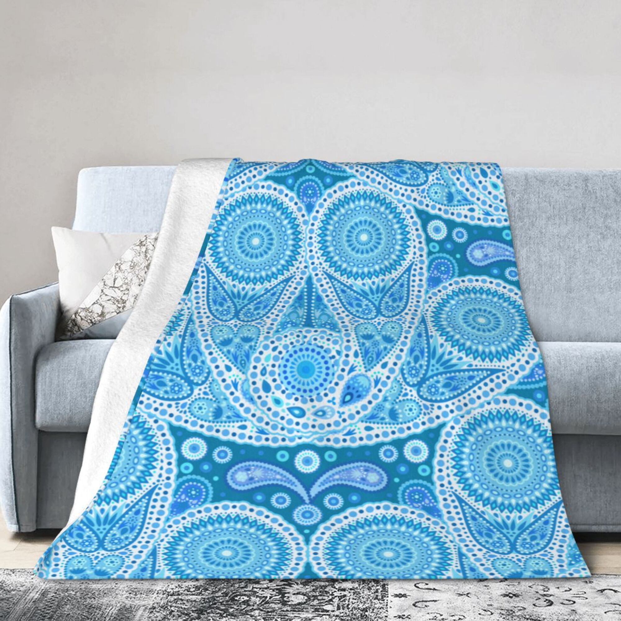 DouZhe Ultra-Soft Micro Fleece Lightweight Flannel Bed Blanket, Blue ...