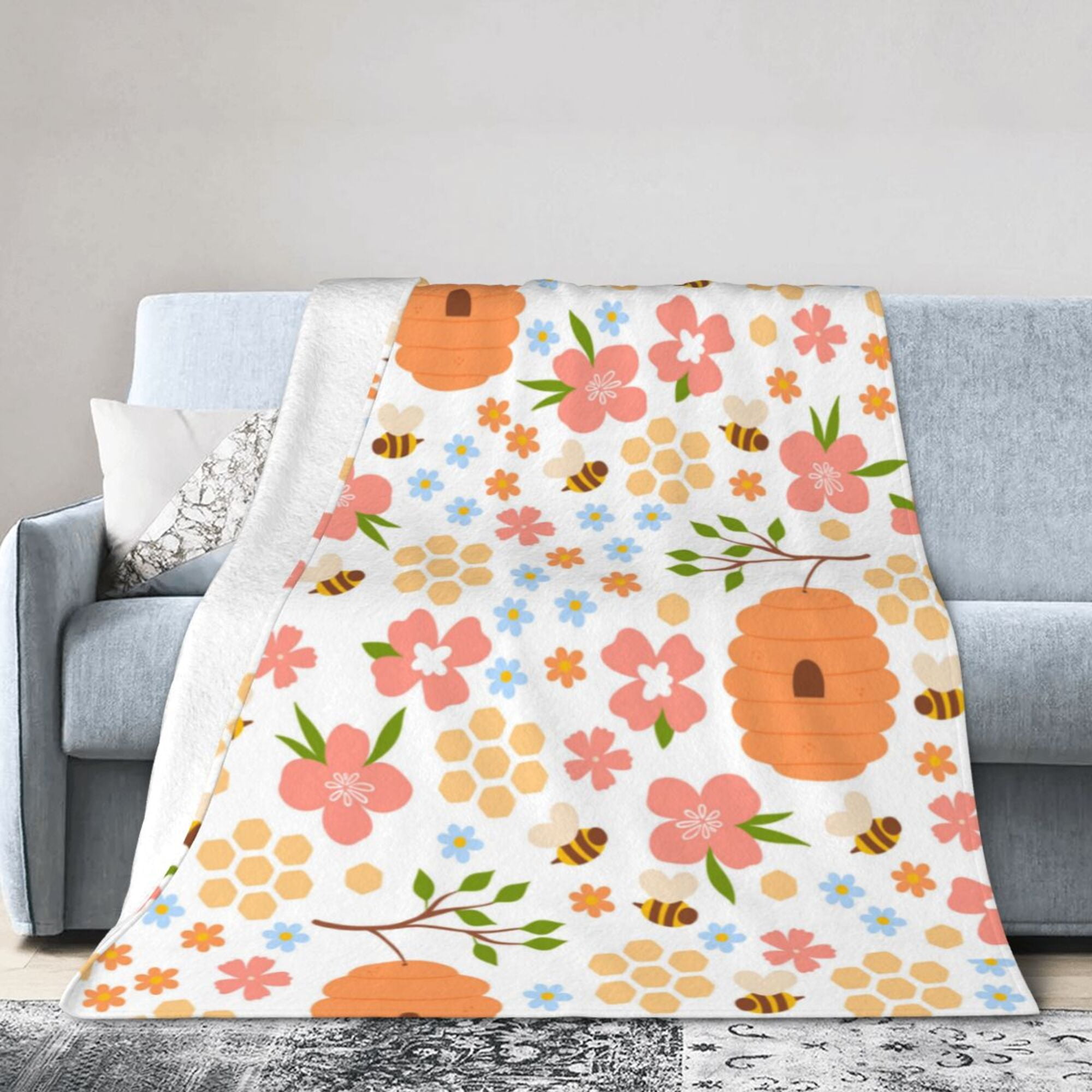 DouZhe Ultra-Soft Micro Fleece Lightweight Flannel Bed Blanket, Cartoon ...