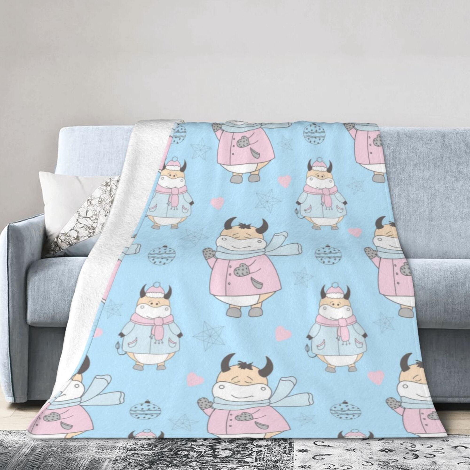DouZhe Ultra-Soft Micro Fleece Lightweight Flannel Bed Blanket, Cute ...