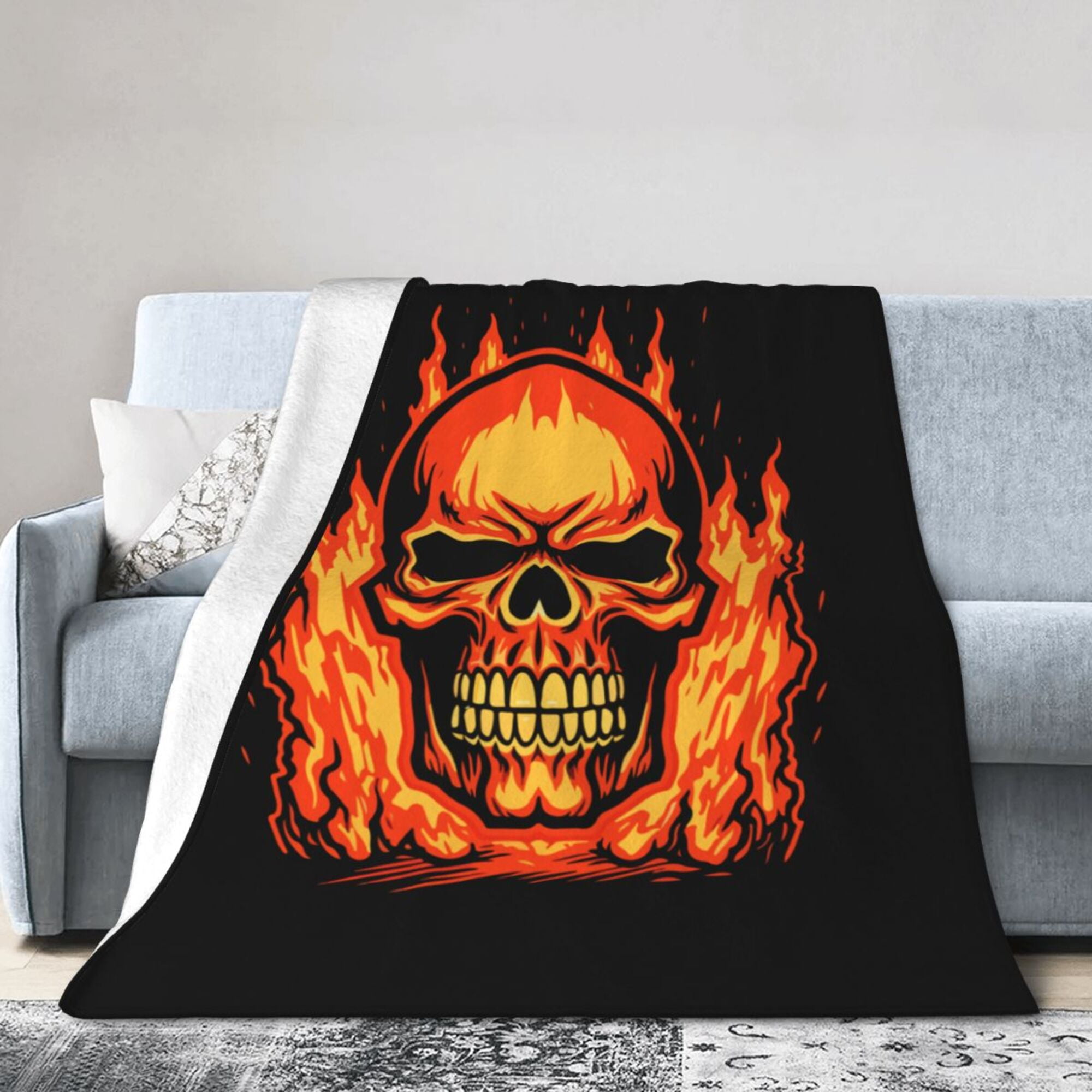 DouZhe Ultra-Soft Micro Fleece Lightweight Flannel Bed Blanket, Devil ...