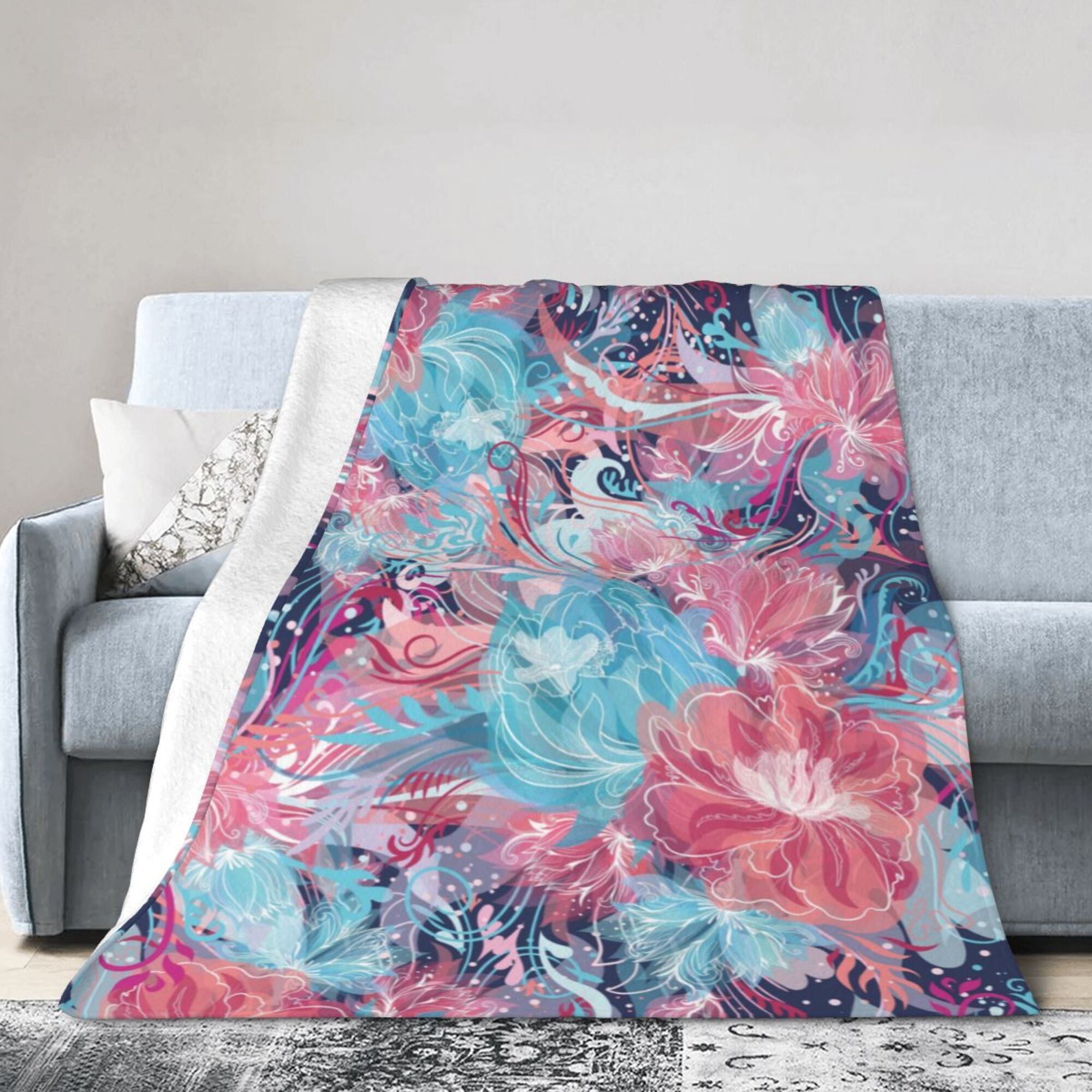 DouZhe Ultra-Soft Micro Fleece Lightweight Flannel Bed Blanket, Doodle ...