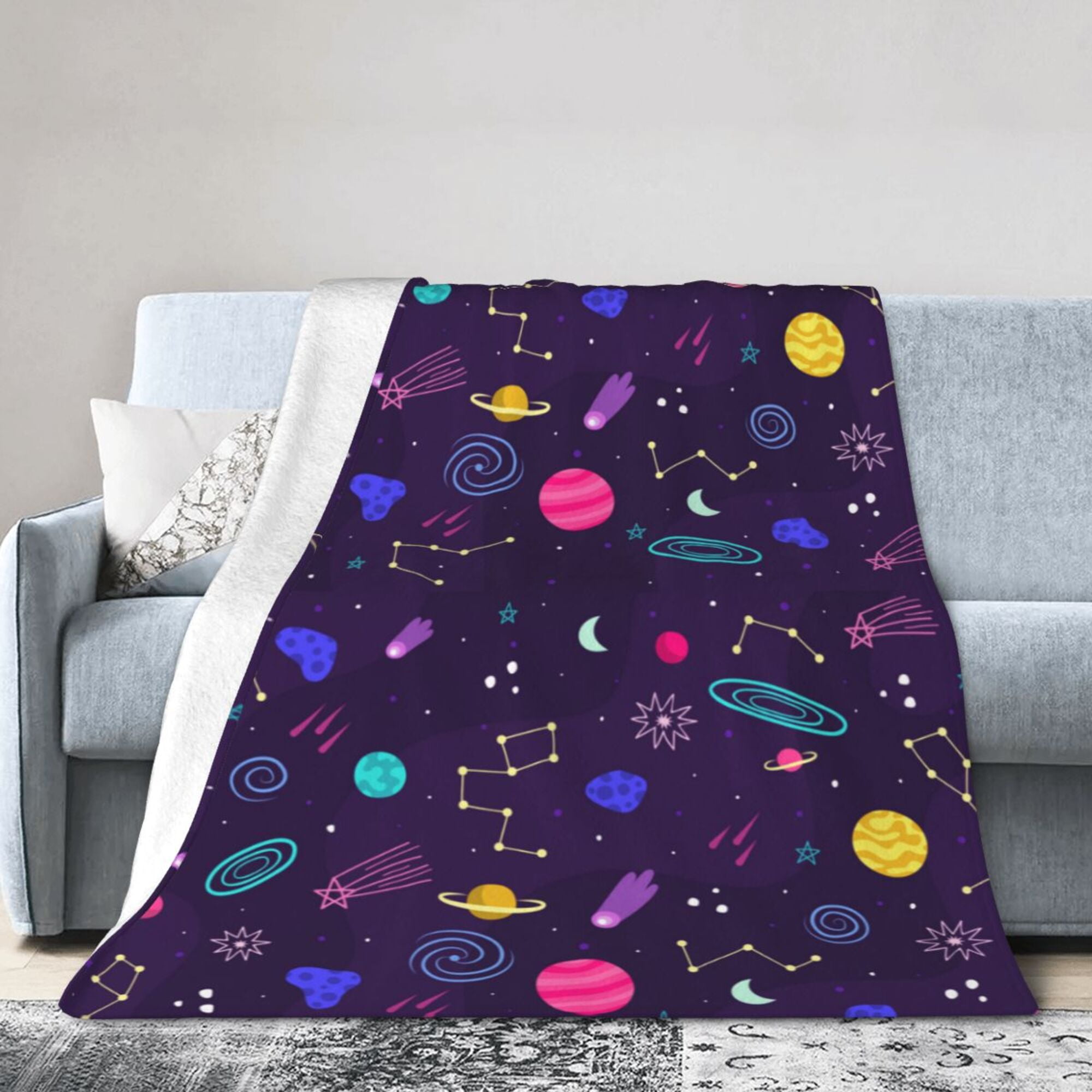 DouZhe Ultra-Soft Micro Fleece Lightweight Flannel Bed Blanket, Galaxy ...